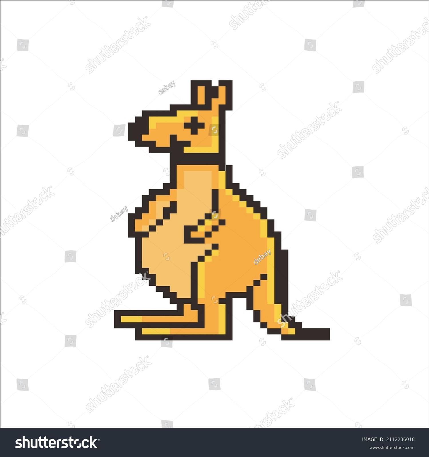 Kangaroo Pixel Art Vector Illustration Stock Vector (Royalty Free ...