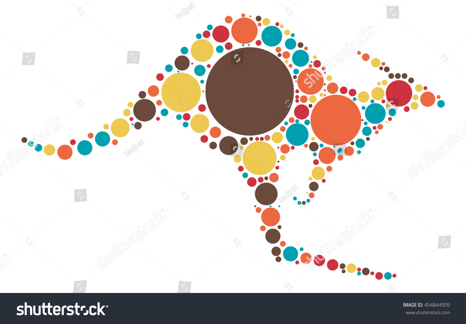 Kangaroo Shape Vector Design By Color Stock Vector (Royalty Free ...