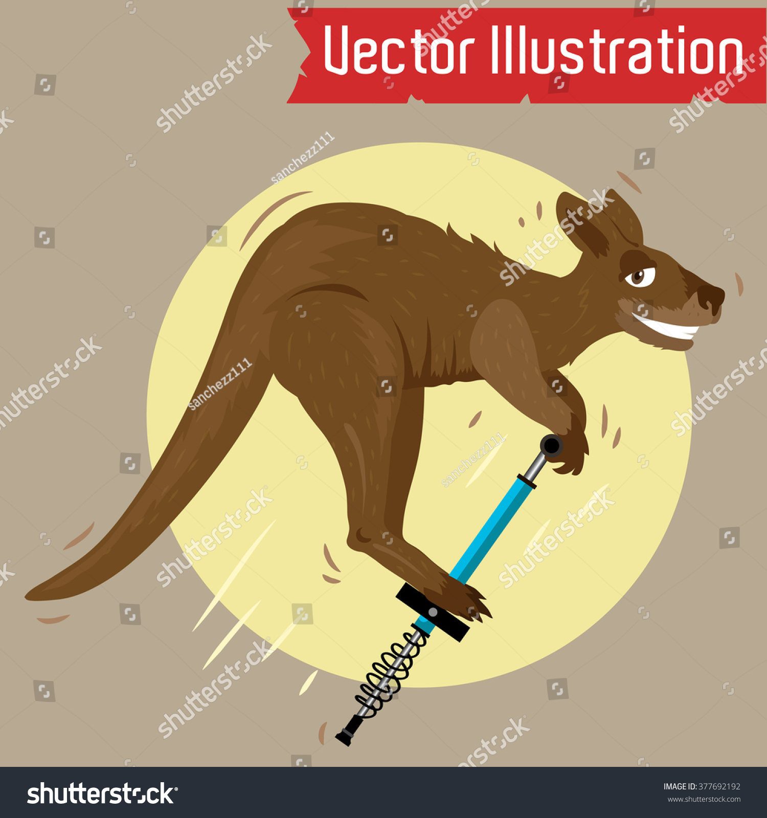 Vektor Stok Kangaroo Vector Illustration (Tanpa Royalti) 377692192 ...