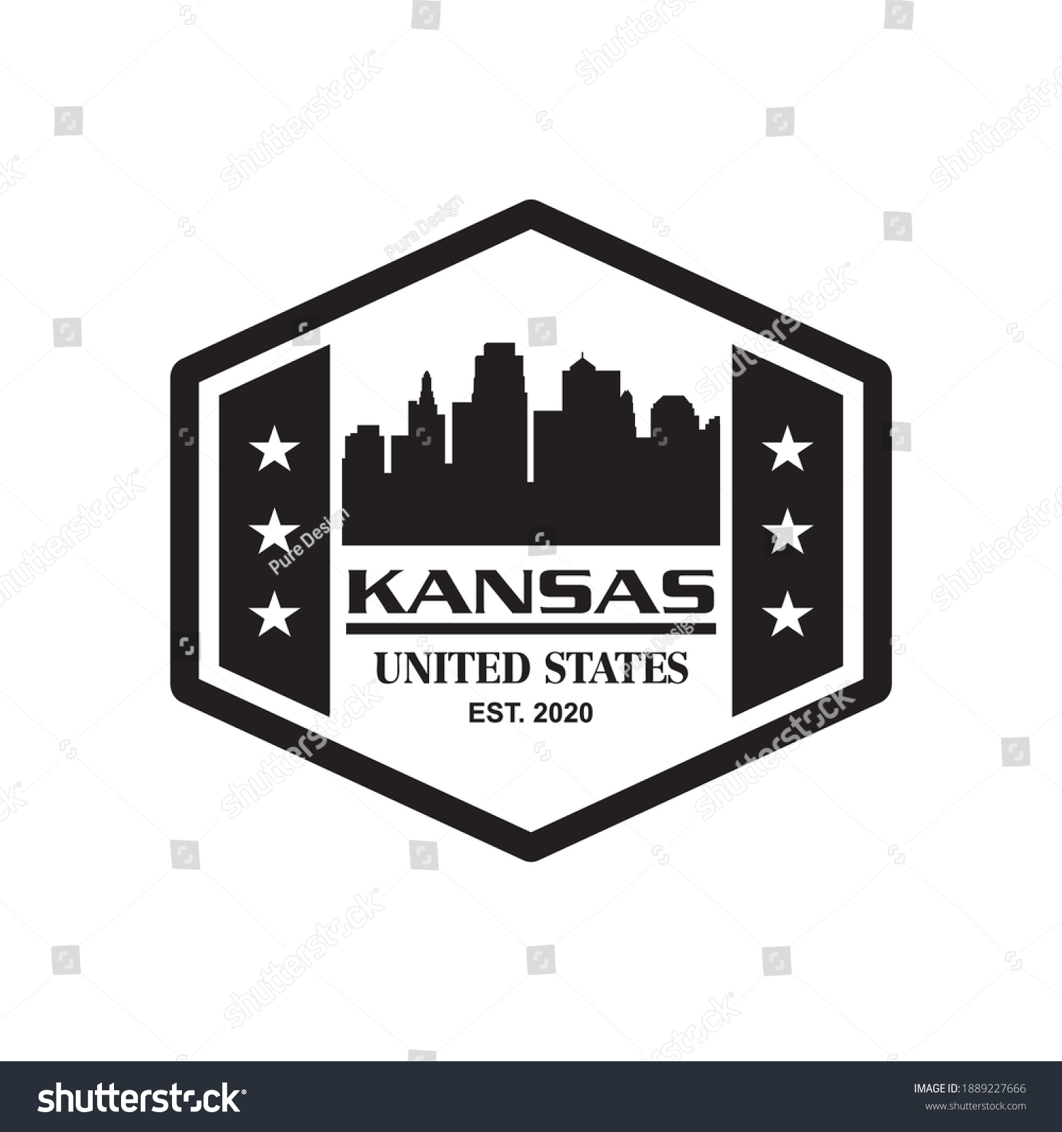 logo vectoriel silhouette du kansas : image vectorielle de stock (libre ...