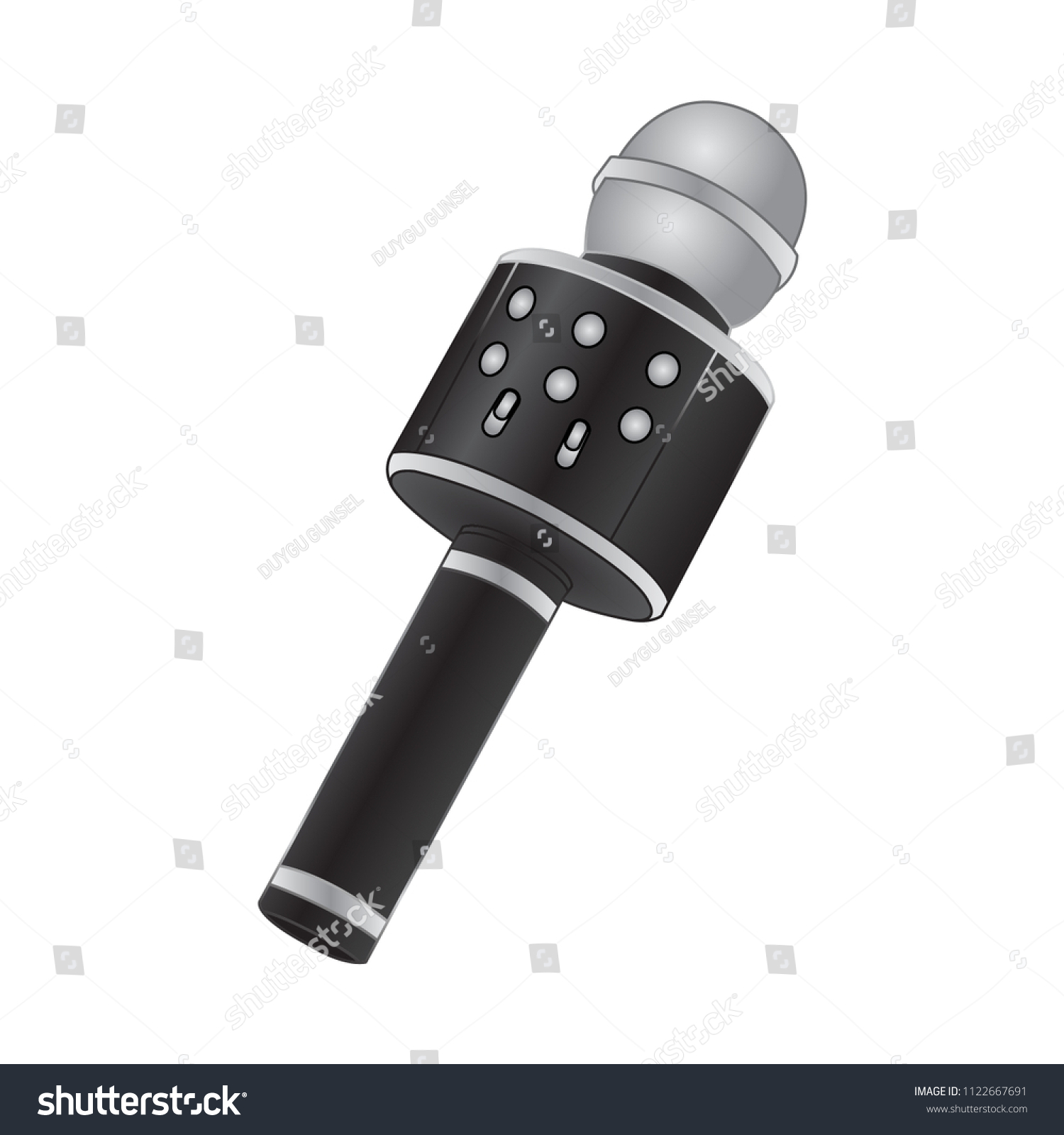 Karaoke Microphone Vector Drawing Stock Vector (Royalty Free) 1122667691