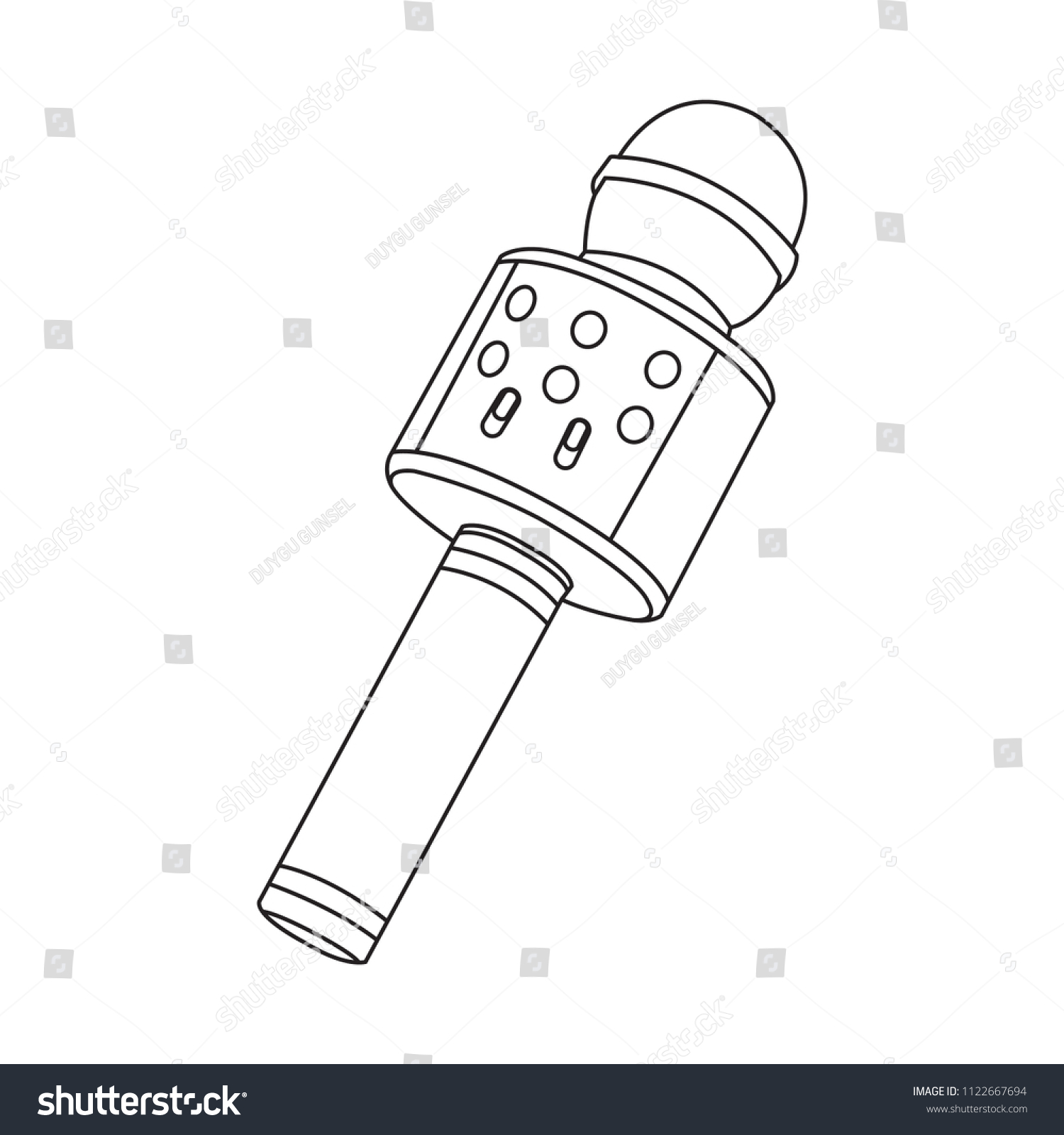 Karaoke Microphone Vector Drawing Stock Vector (Royalty Free) 1122667694