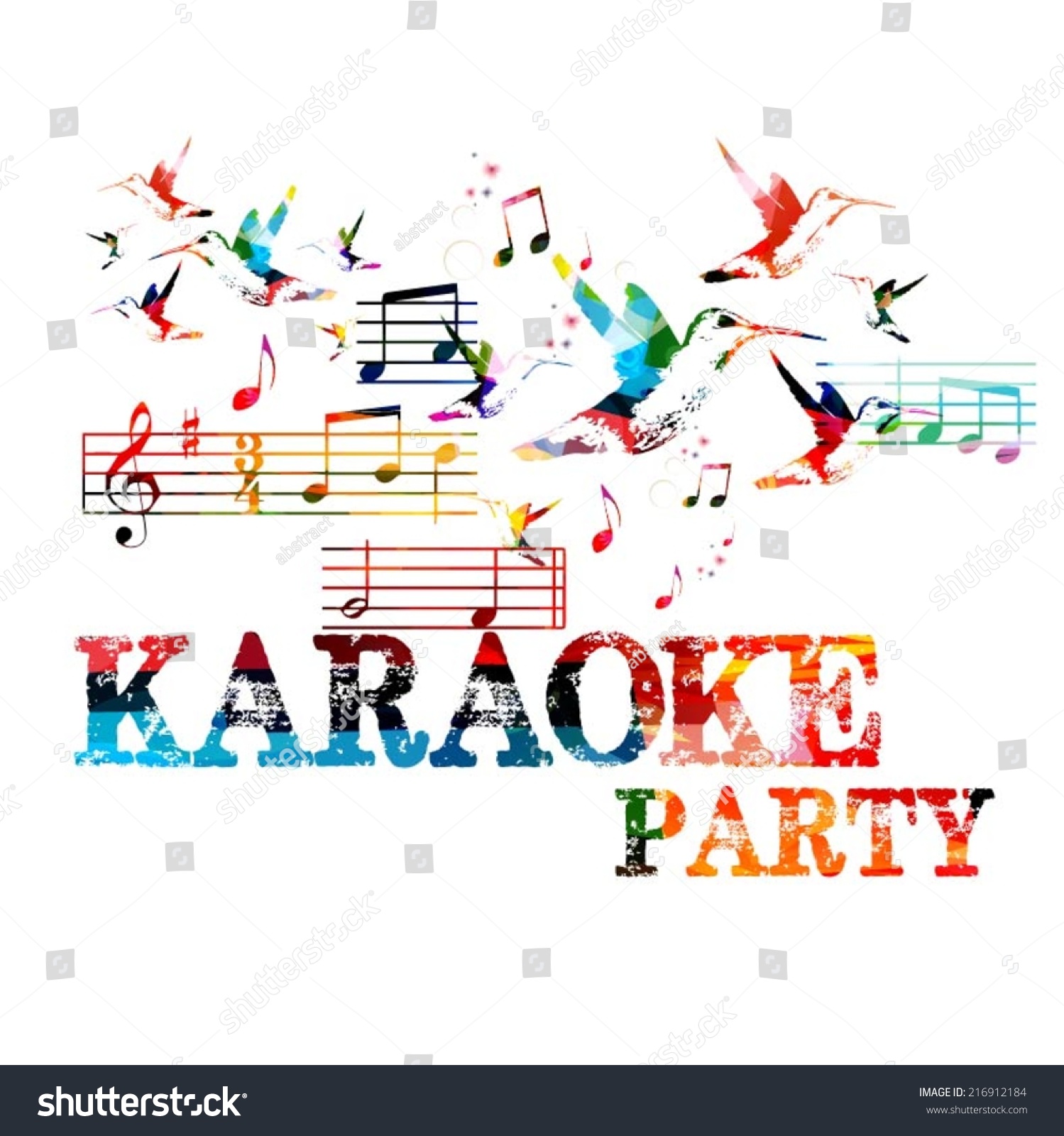Karaoke Party Background Stock Vector (Royalty Free) 216912184