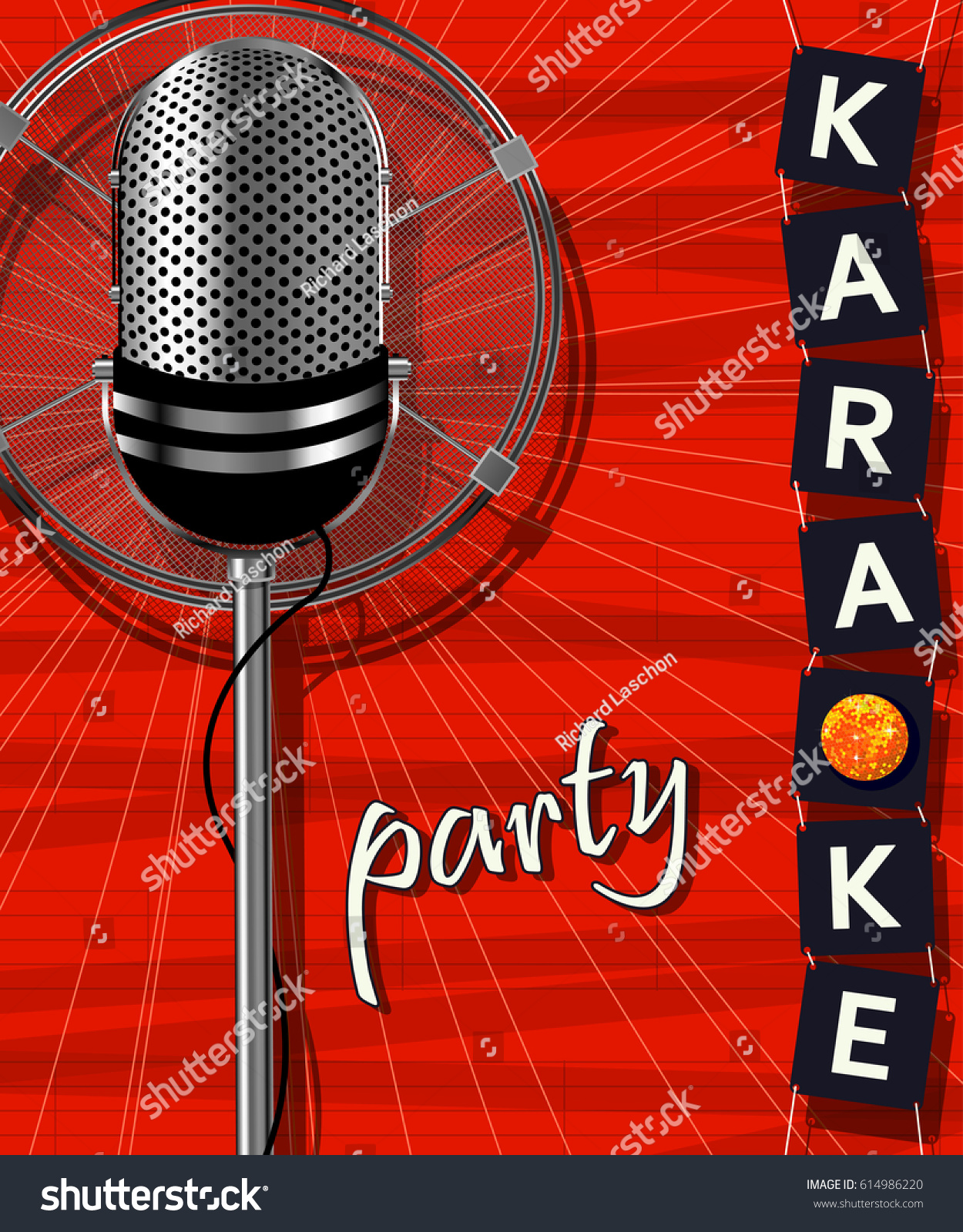Karaoke Party Vector Background Illustration Stock Vector (Royalty Free ...