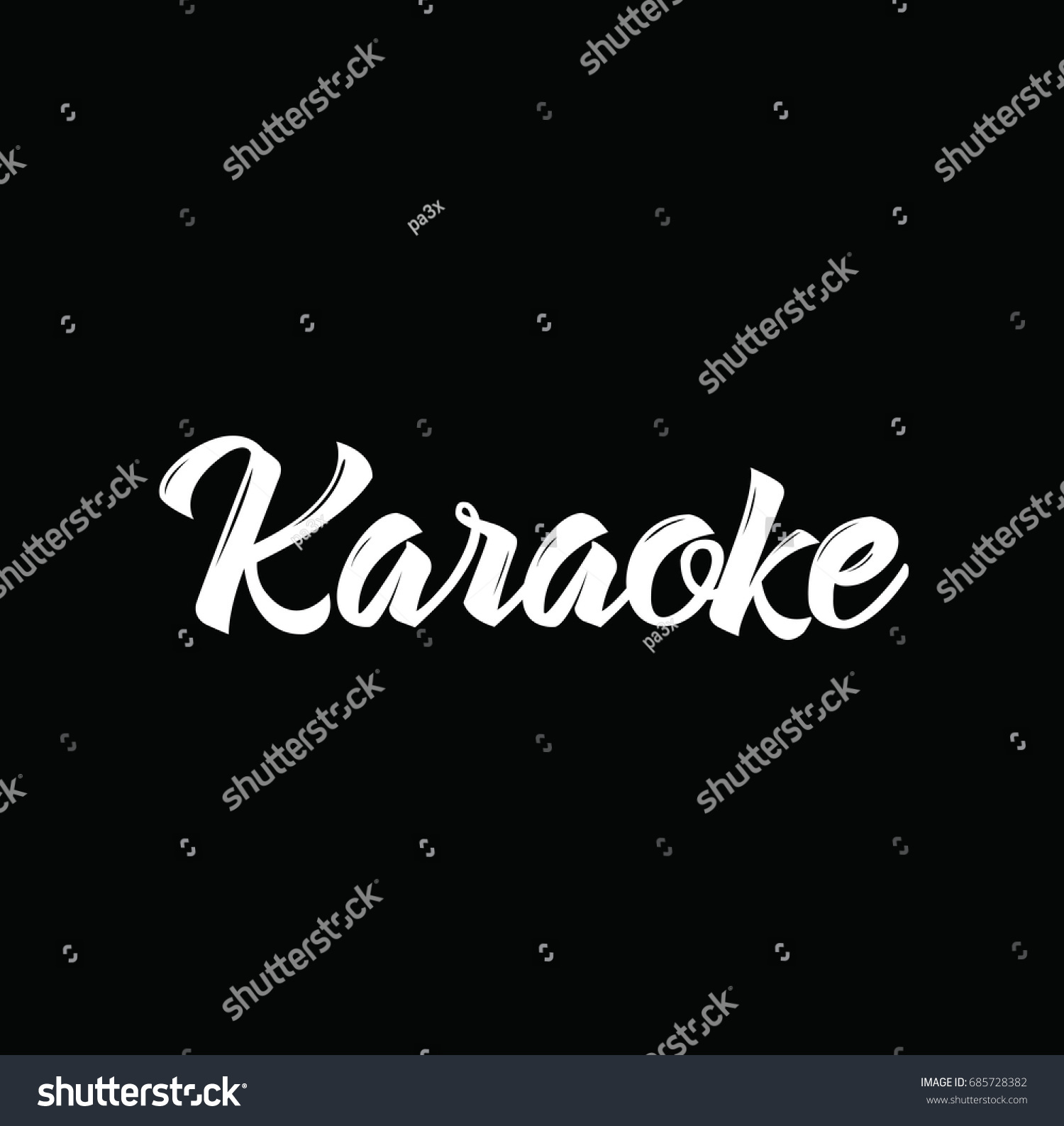 Karaoke Text Design Vector Calligraphy Typography Stock Vector (Royalty ...