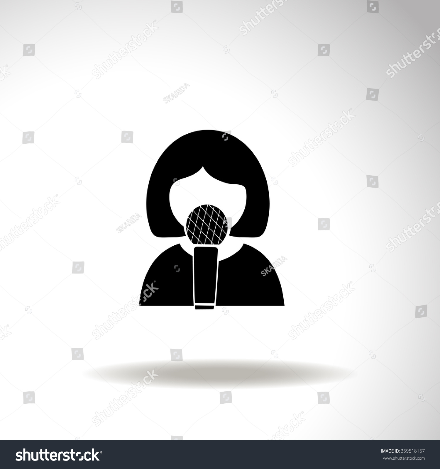 Karaoke Vector Icon Singer Symbol Stock Vector (Royalty Free) 359518157 ...
