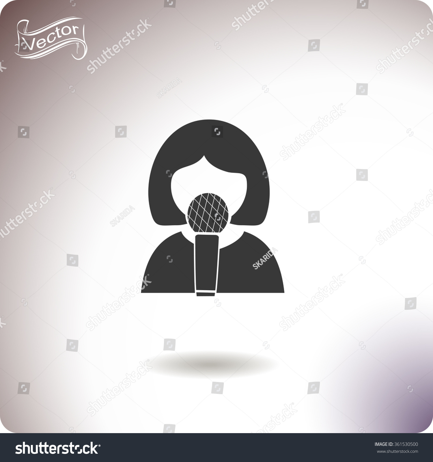 Karaoke Vector Icon Singer Symbol: vector de stock (libre de regalías ...