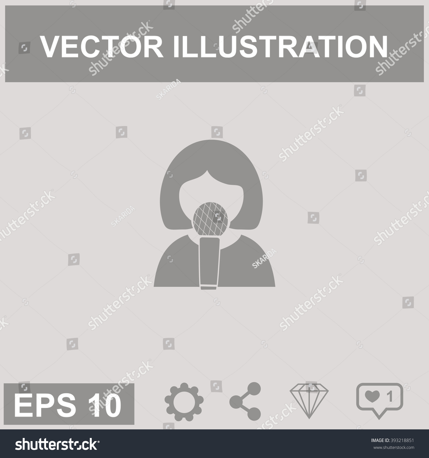 Karaoke Vector Icon Singer Symbol Stock Vector (Royalty Free) 393218851 ...