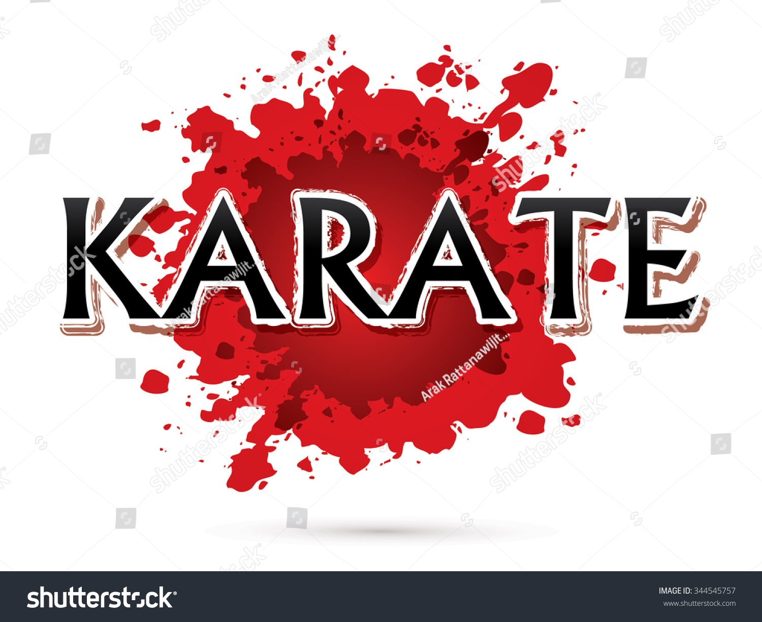 Karate Font Text Graphic Vector: Stock-Vektorgrafik (Lizenzfrei ...