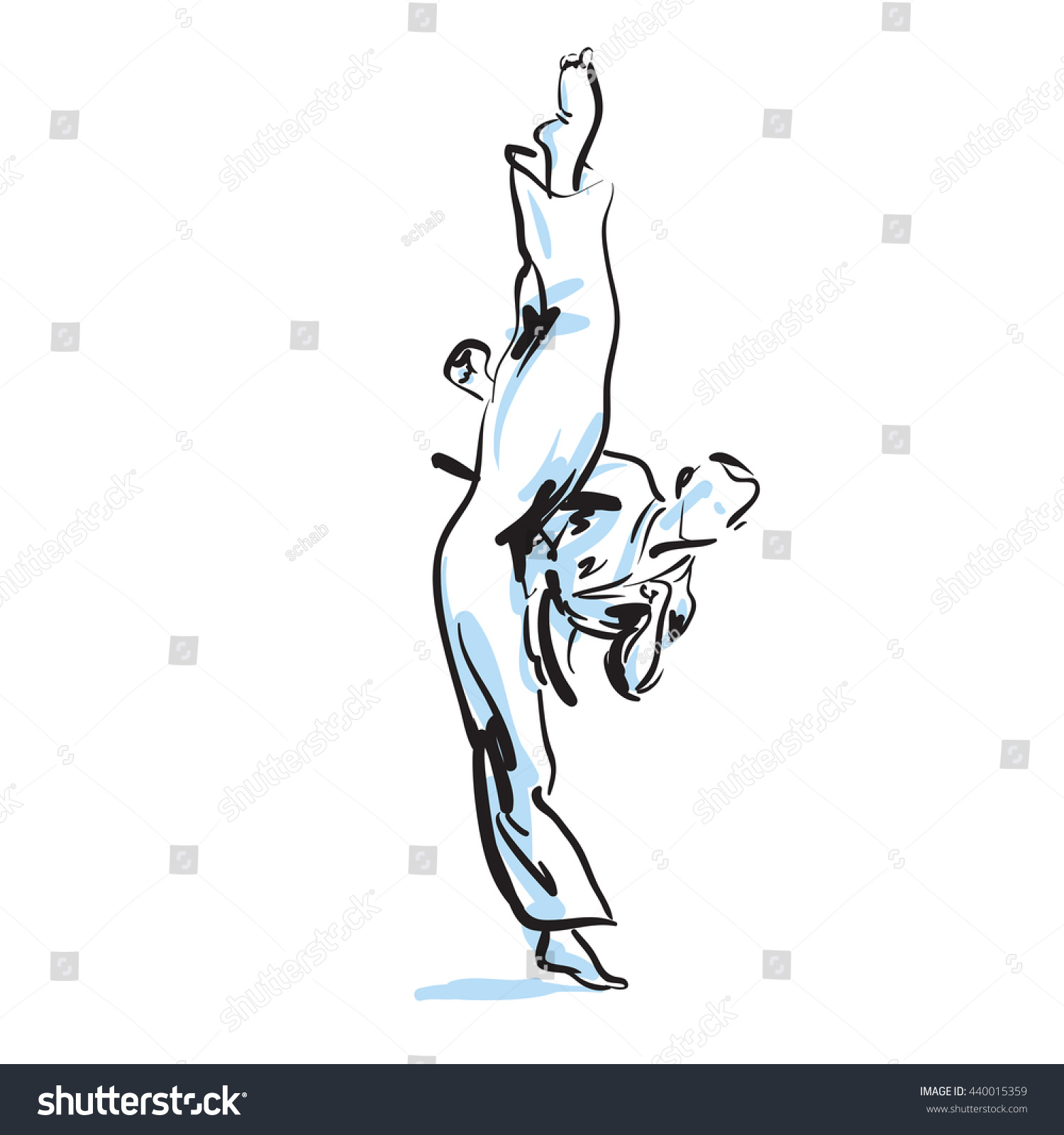 Karate Kick Vector Illustration Stock Vector (Royalty Free) 440015359