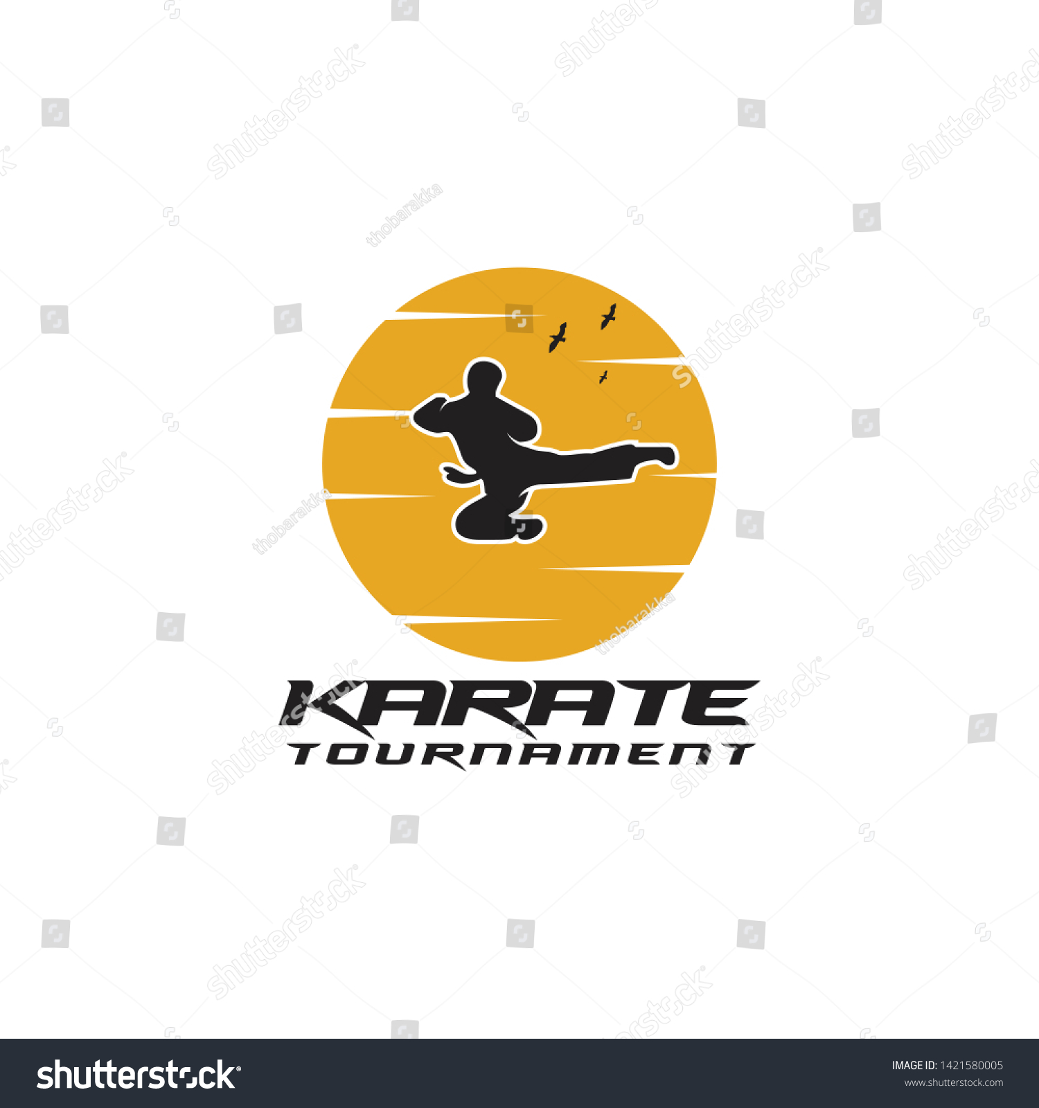 Karate Logo Design Vector Template Stock Vector (Royalty Free) 1421580005