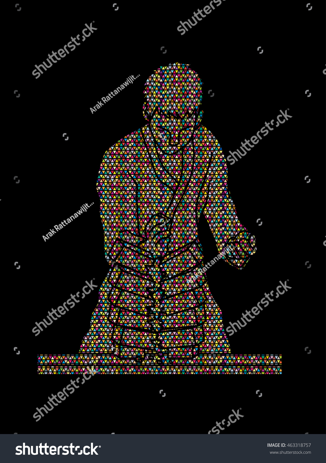 Karate Man Breaking Bricks Designed Using Stock Vector (Royalty Free ...