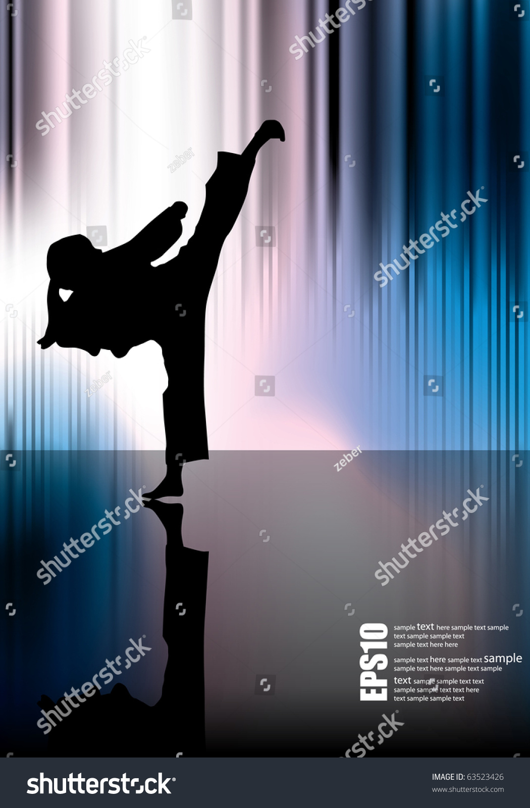 Karate Poster With Abstract Background Eps10 Stock Vector Illustration ...