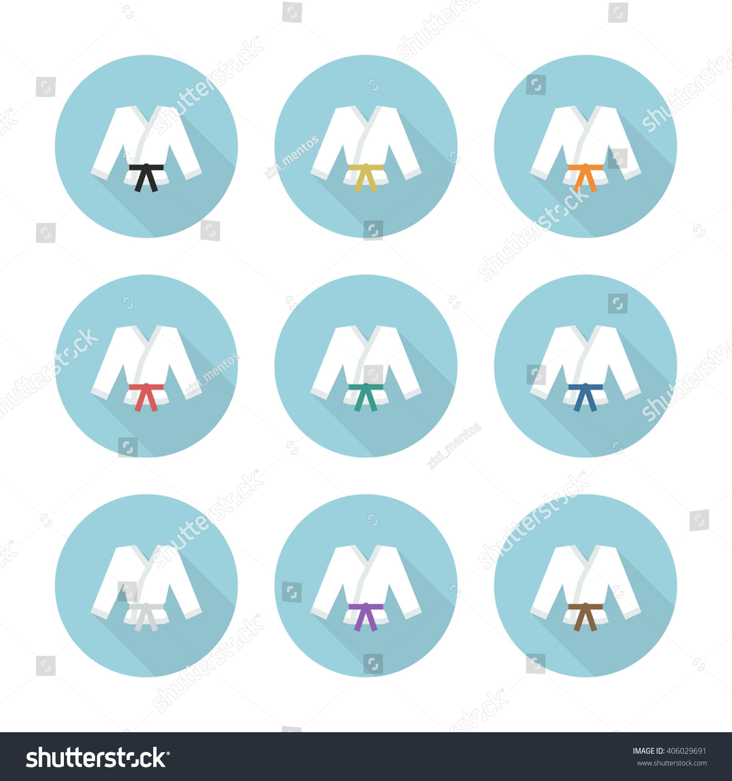 Karate Suit Icons Vector Illustration Stock Vector (Royalty Free) 406029691