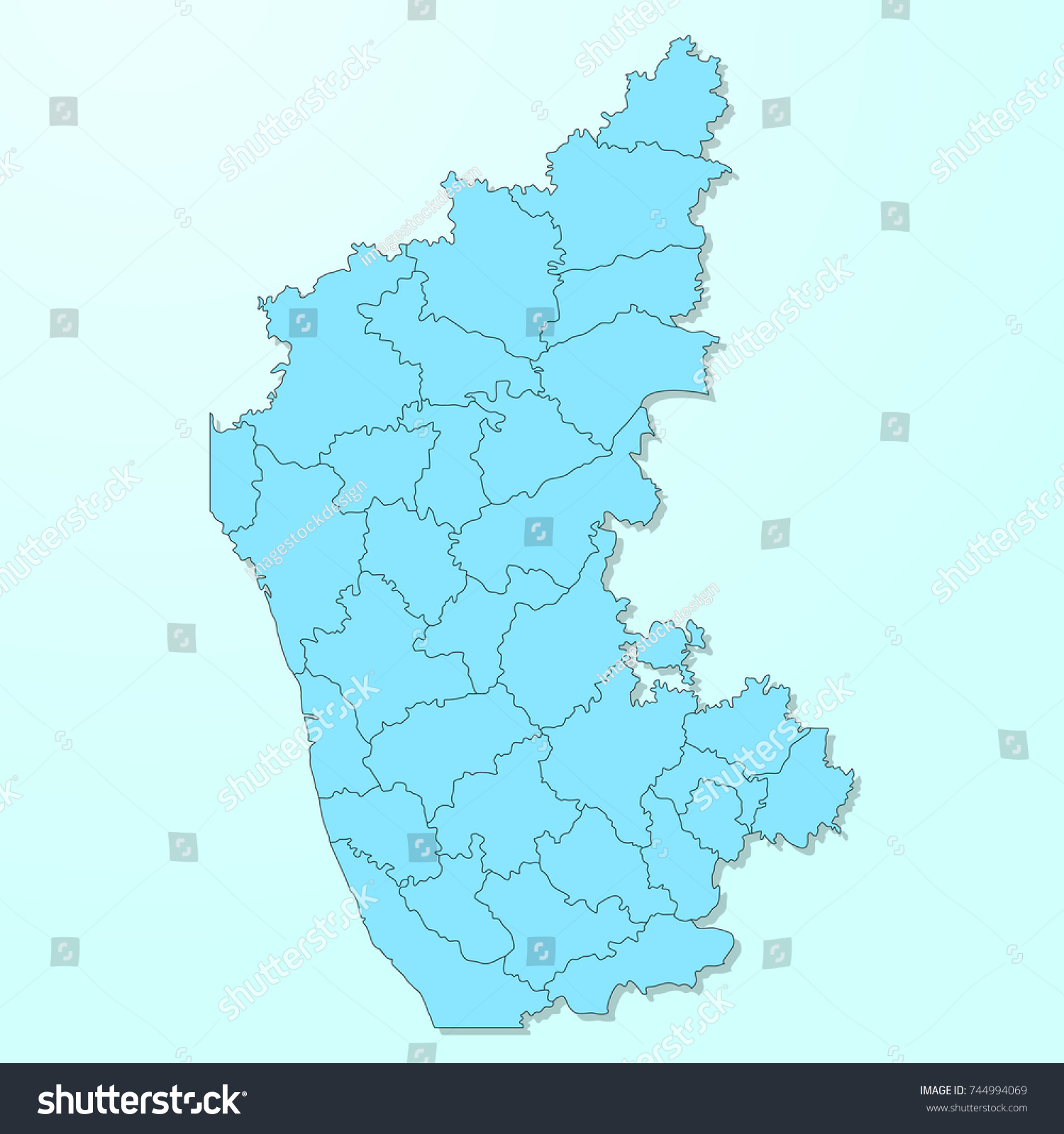 Karnataka Blue Map On Degraded Background Stock Vector (Royalty Free ...