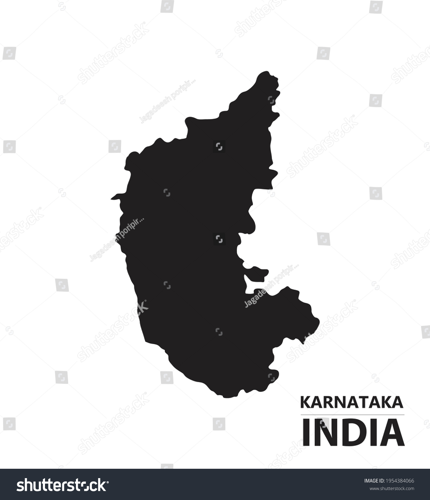 Mapa vector de Karnataka india con: vector de stock (libre de regalías ...