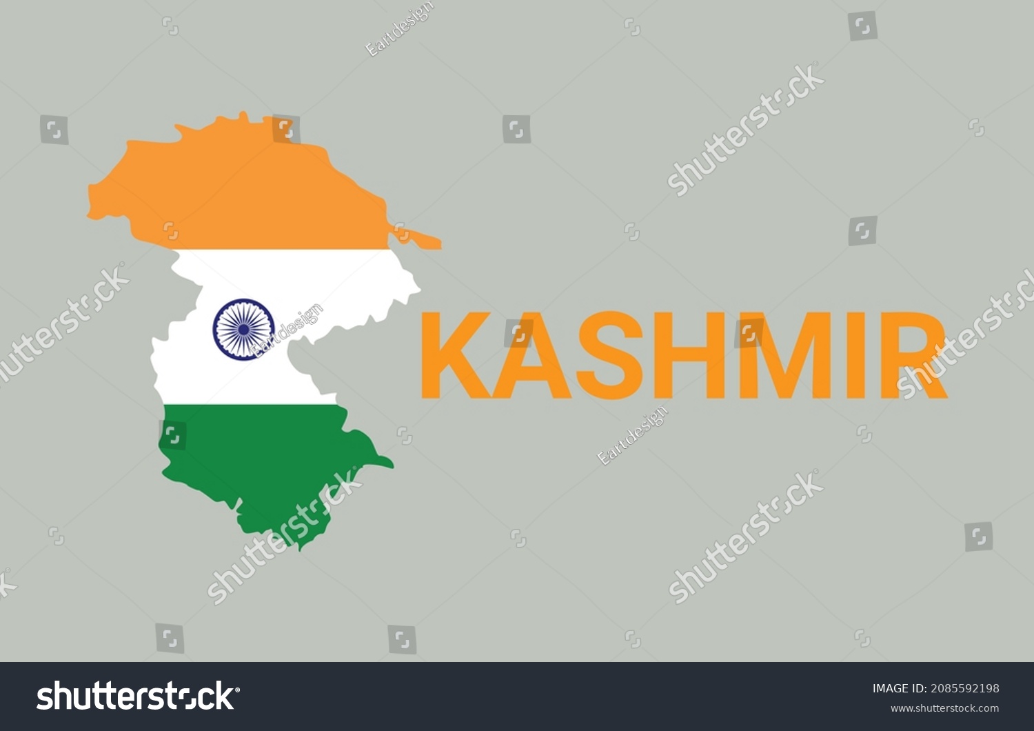 Kashmir Map Design Vector Art Stock Vector (Royalty Free) 2085592198 ...