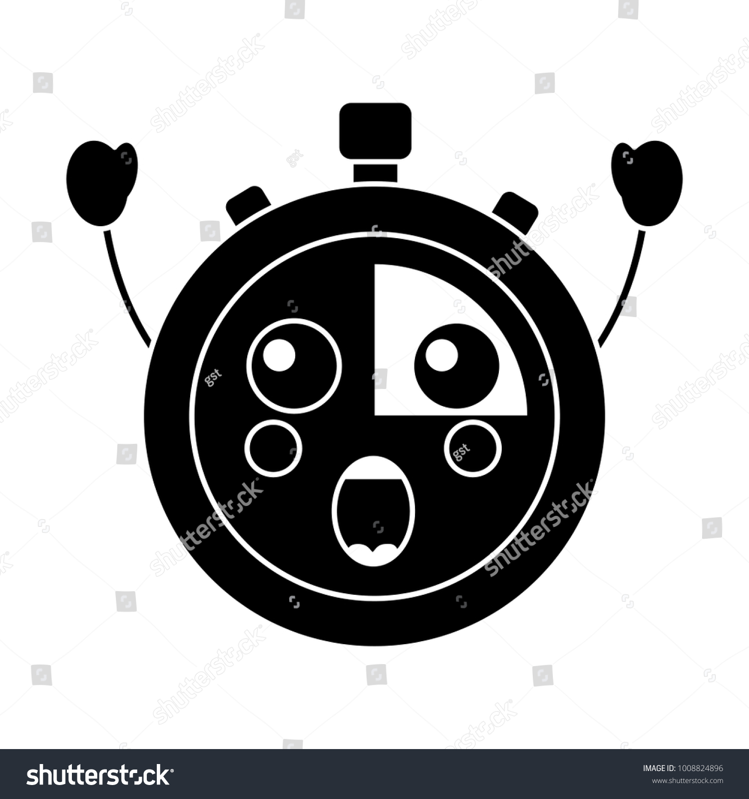 Kawaii Chronometer Speed Timer Cartoon Character Stock Vector (Royalty ...