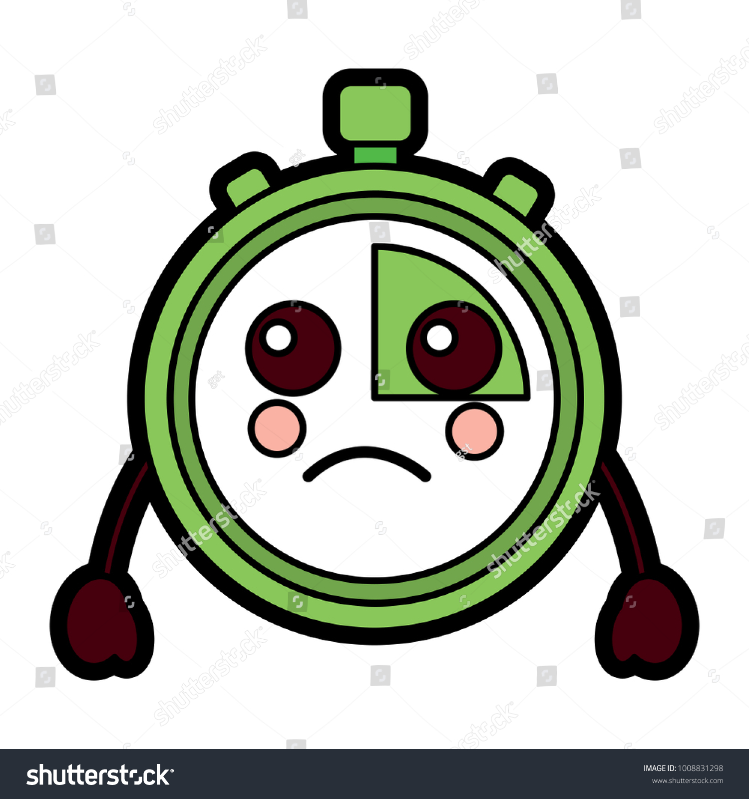 Kawaii Chronometer Speed Timer Cartoon Character Stock Vector (Royalty ...