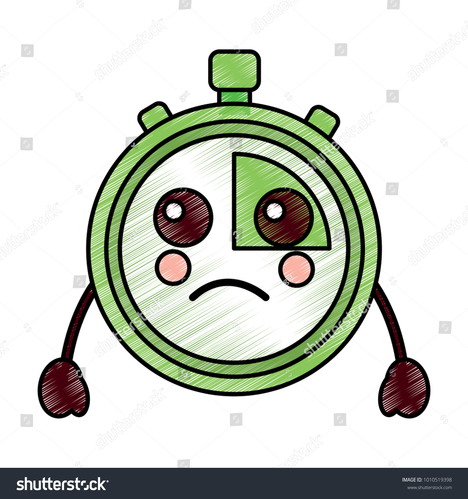 Kawaii Chronometer Speed Timer Cartoon Character Stock Vector (Royalty ...