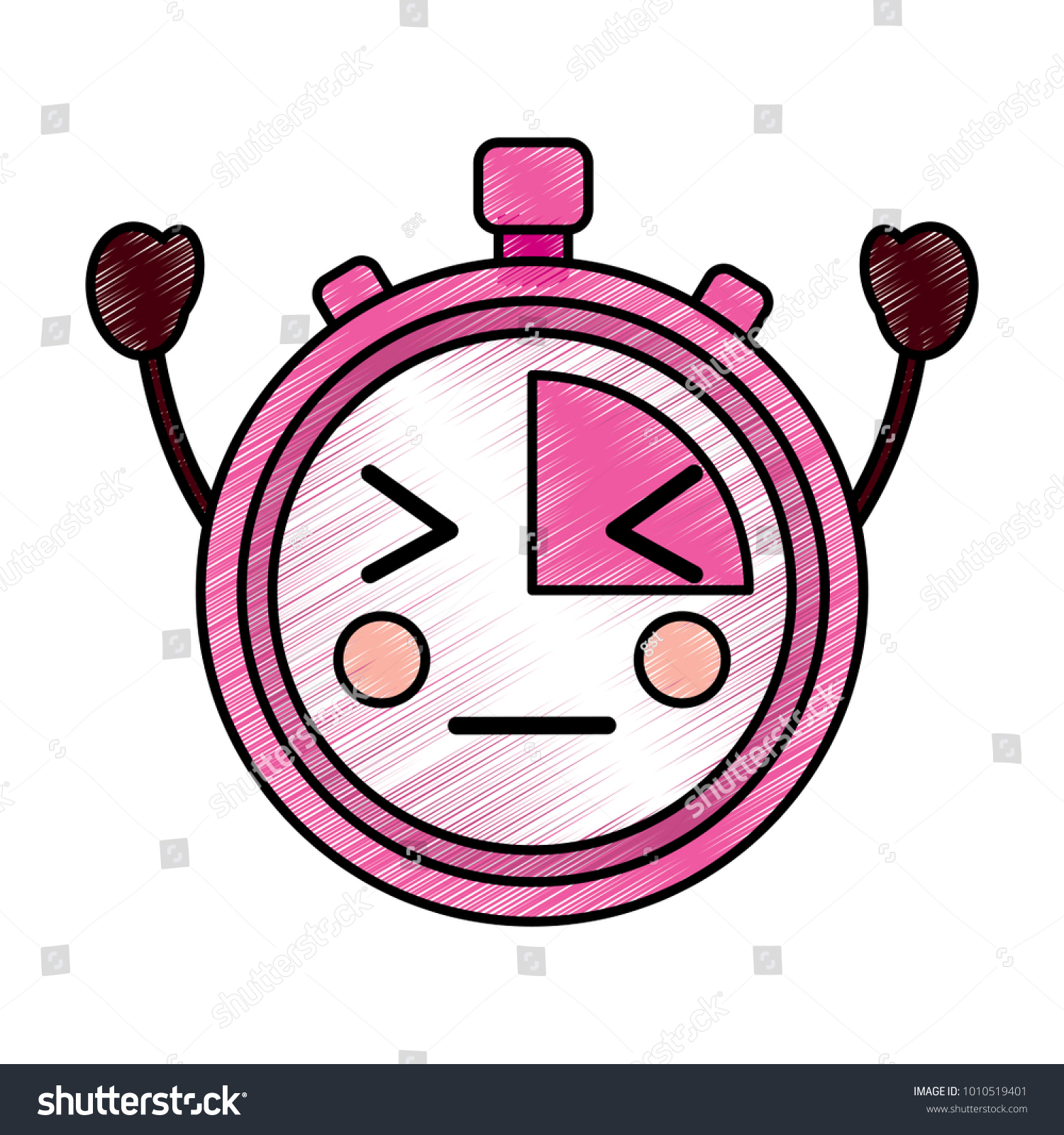 Kawaii Chronometer Speed Timer Cartoon Character Stock Vector (Royalty ...