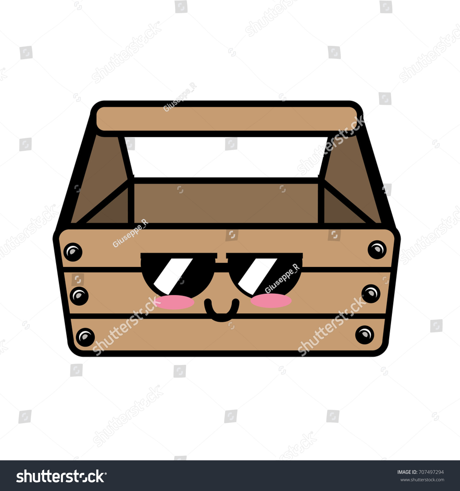 Kawaii Cute Funny Tool Box Stock Vector (Royalty Free) 707497294 ...