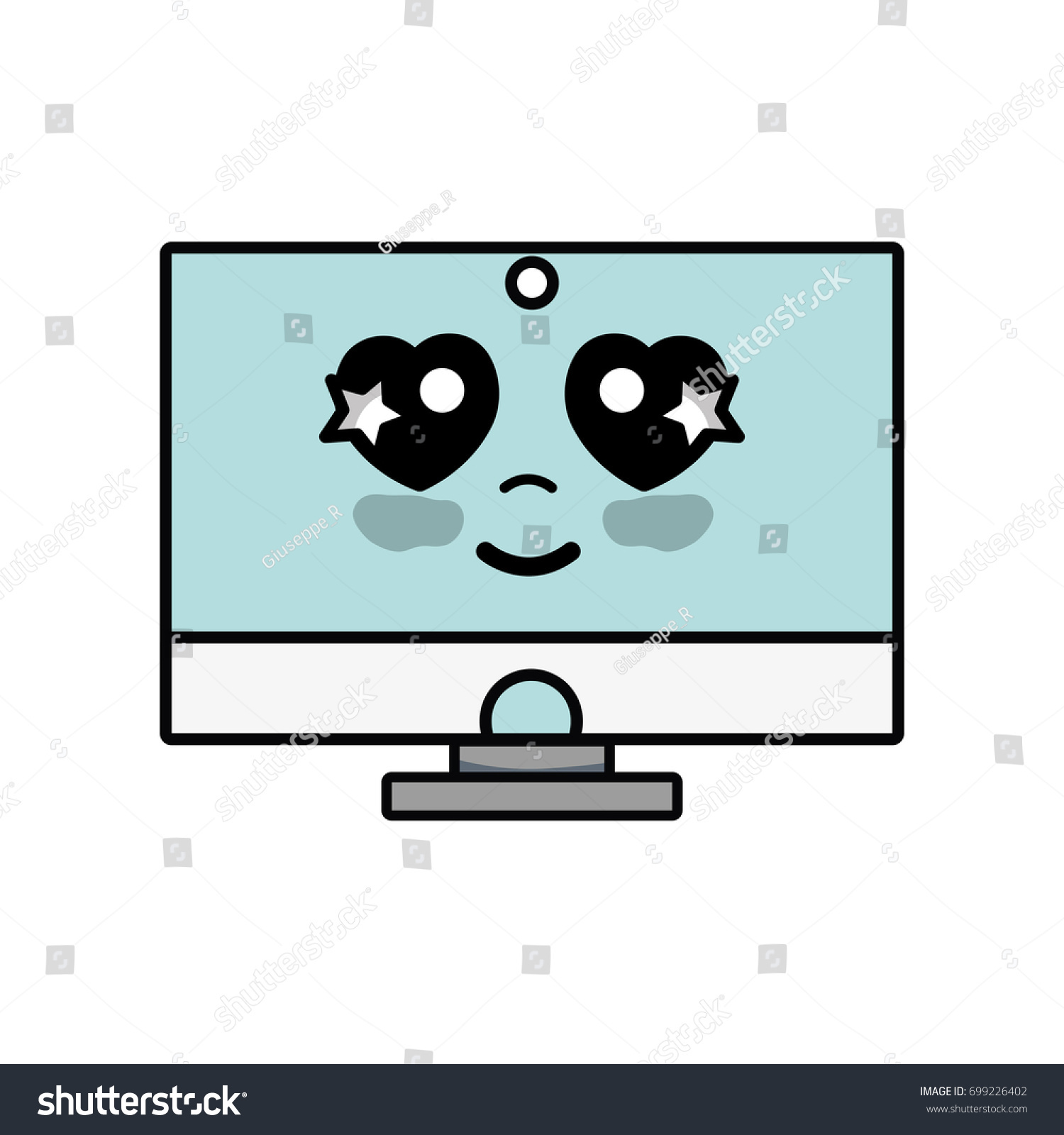 Kawaii Cute Happy Computer Technology Stock Vector (Royalty Free ...