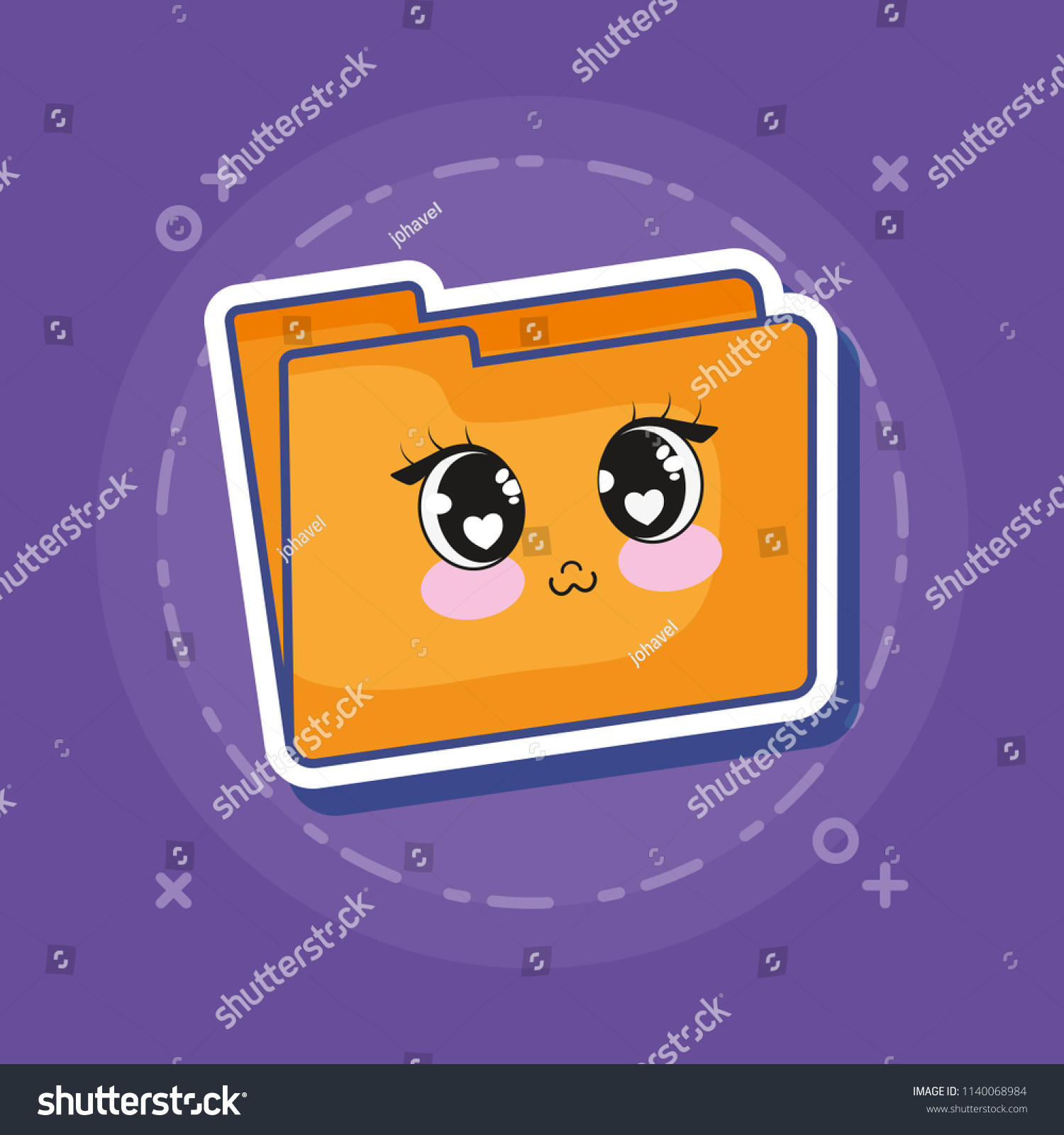 Kawaii Folder Icon Stock Vector (Royalty Free) 1140068984 | Shutterstock