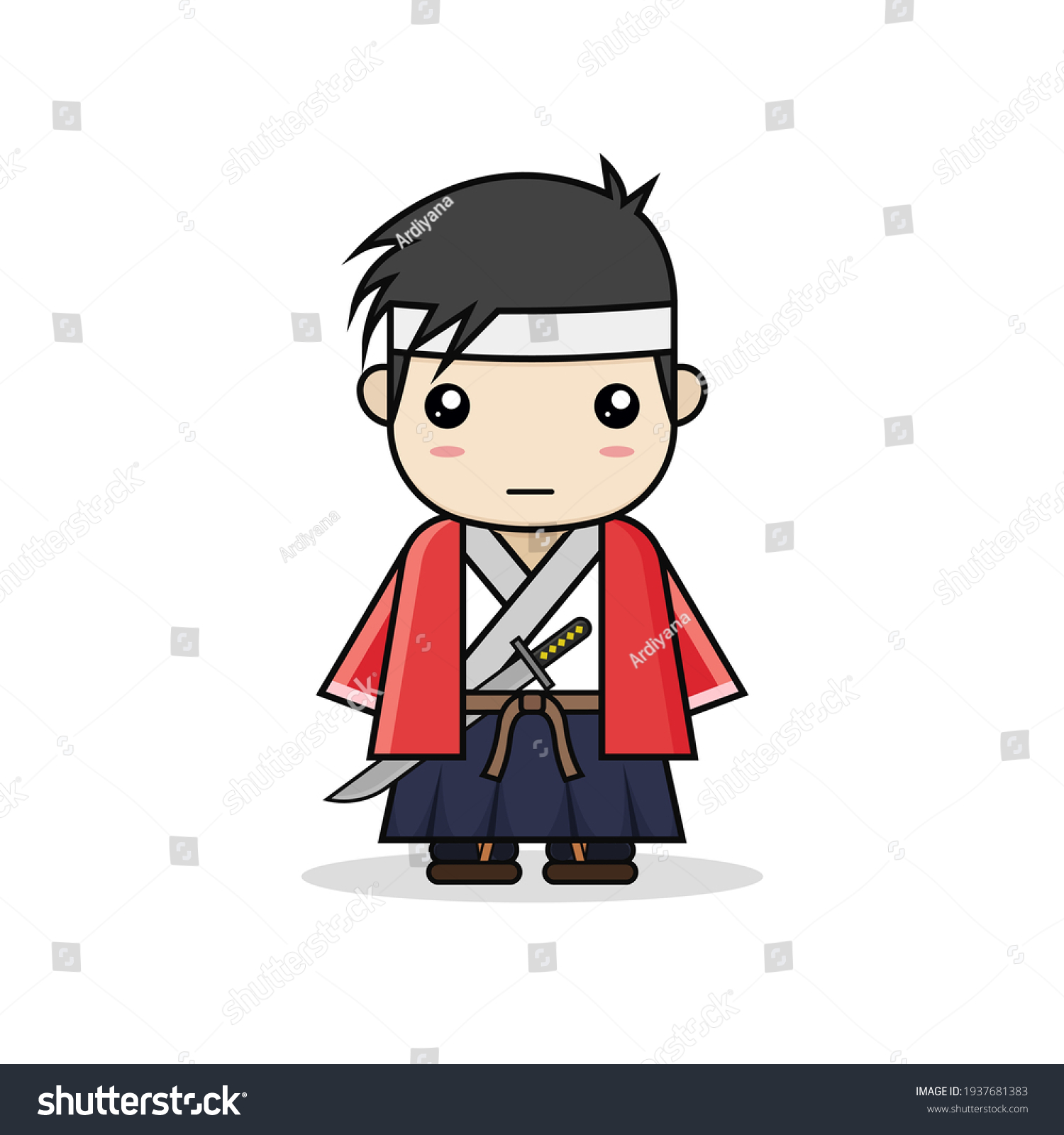 Kawaii Illustration Samurai Vector Graphics Stock Vector (Royalty Free ...