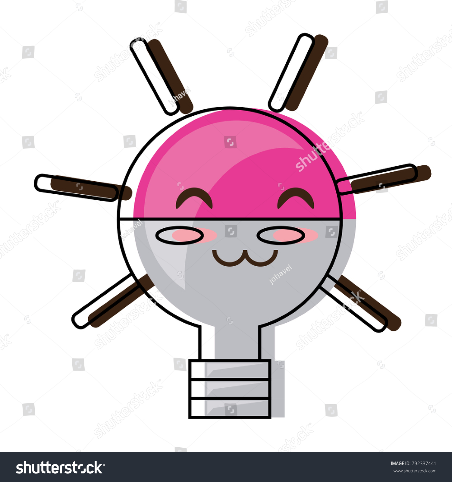 Kawaii Light Bulb Stock Vector (Royalty Free) 792337441 | Shutterstock