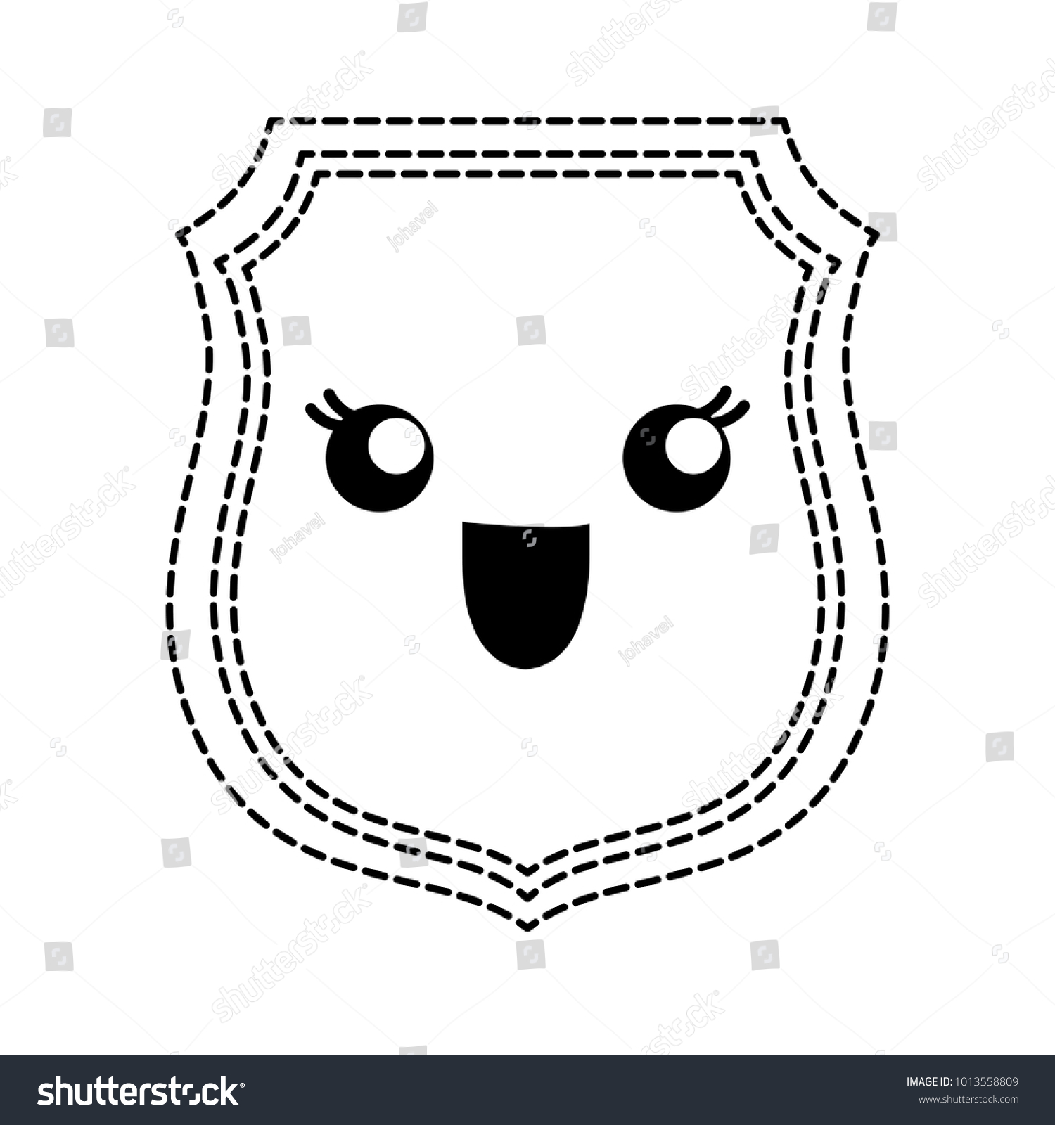 Kawaii Shield Icon Stock Vector (Royalty Free) 1013558809