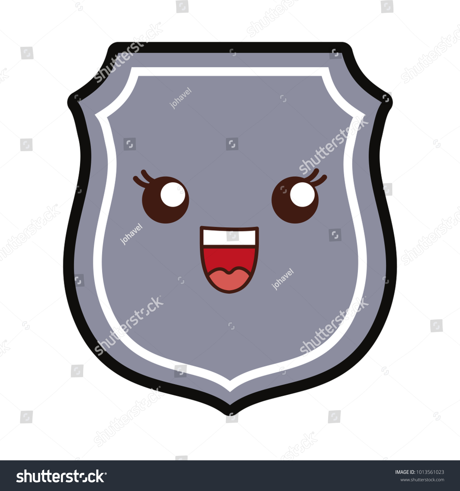 Kawaii Shield Icon Stock Vector (Royalty Free) 1013561023 | Shutterstock