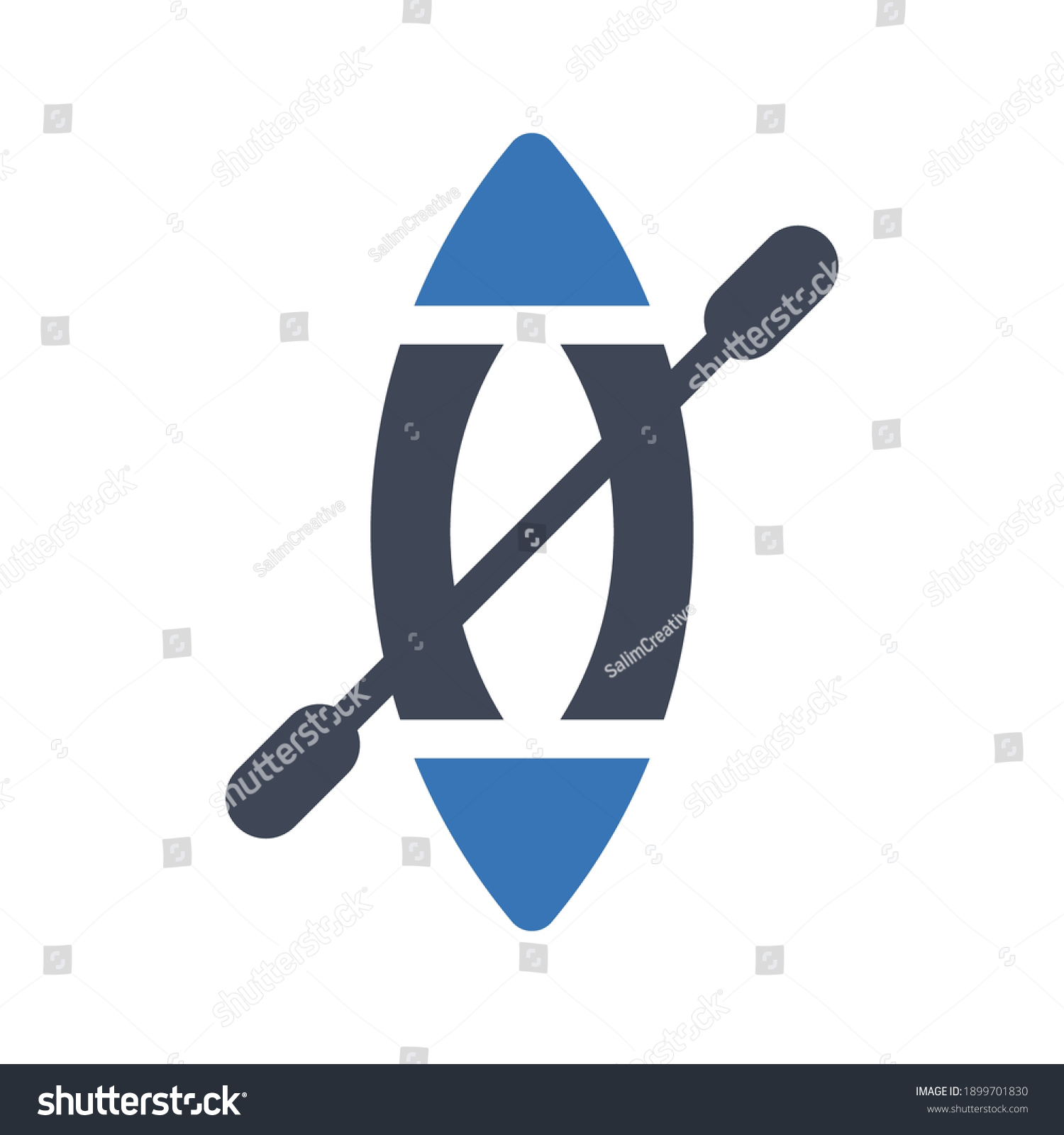 Kayak Boat Icon Vector Graphics Stock Vector (Royalty Free) 1899701830 ...
