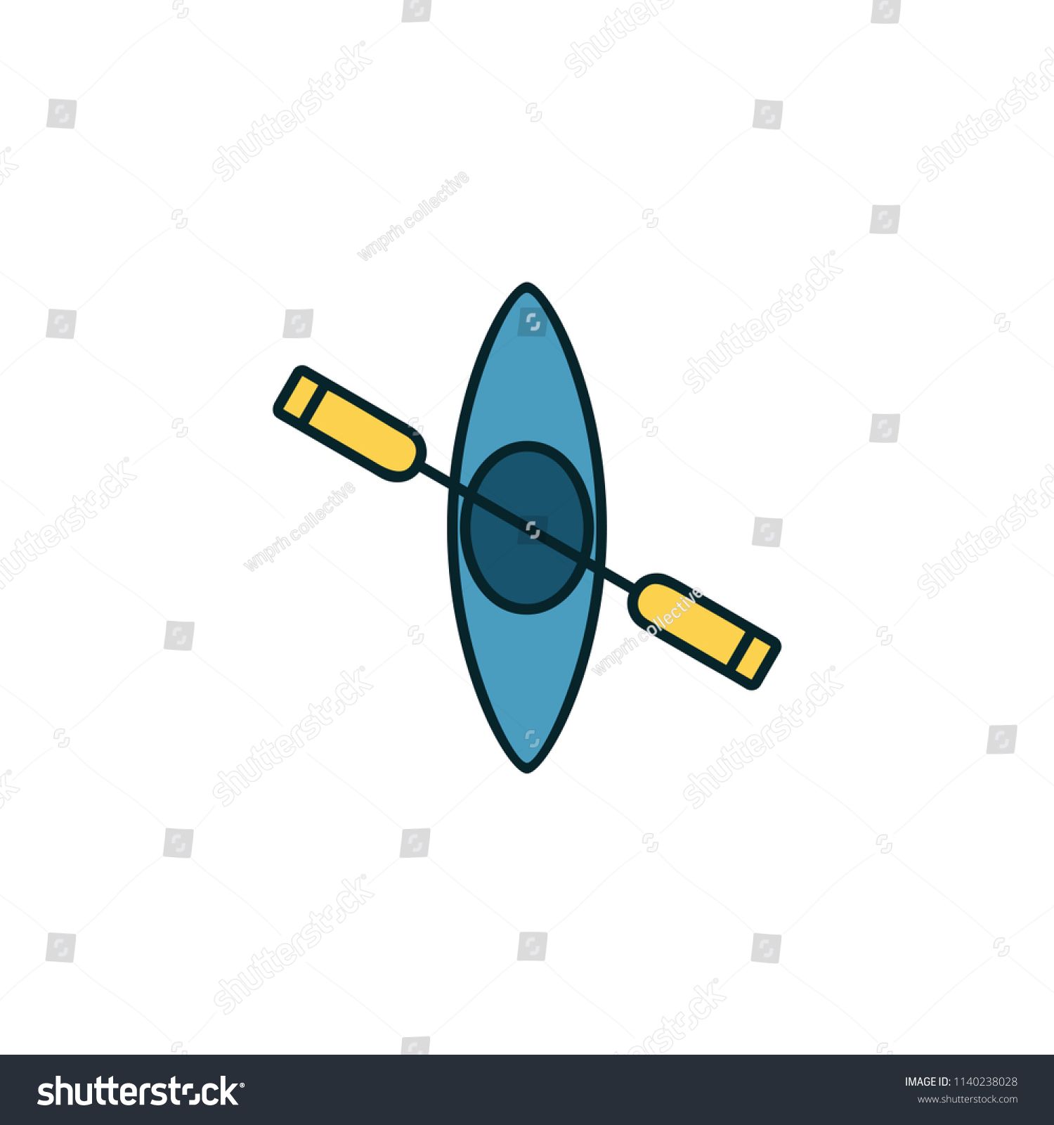 Kayak Vector Icon Stock Vector (Royalty Free) 1140238028