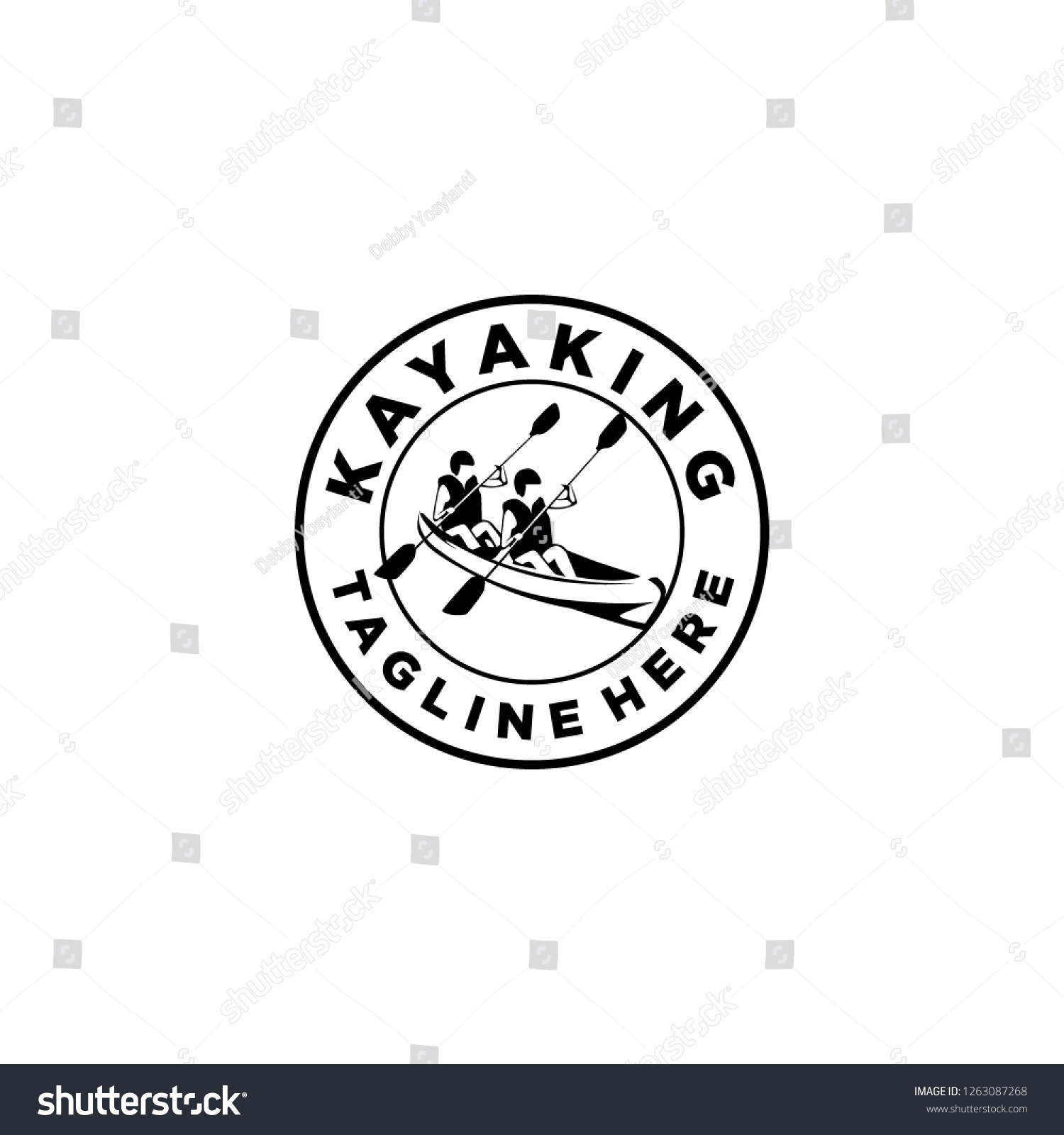 Kayaking Logo Design Stock Vector (Royalty Free) 1263087268