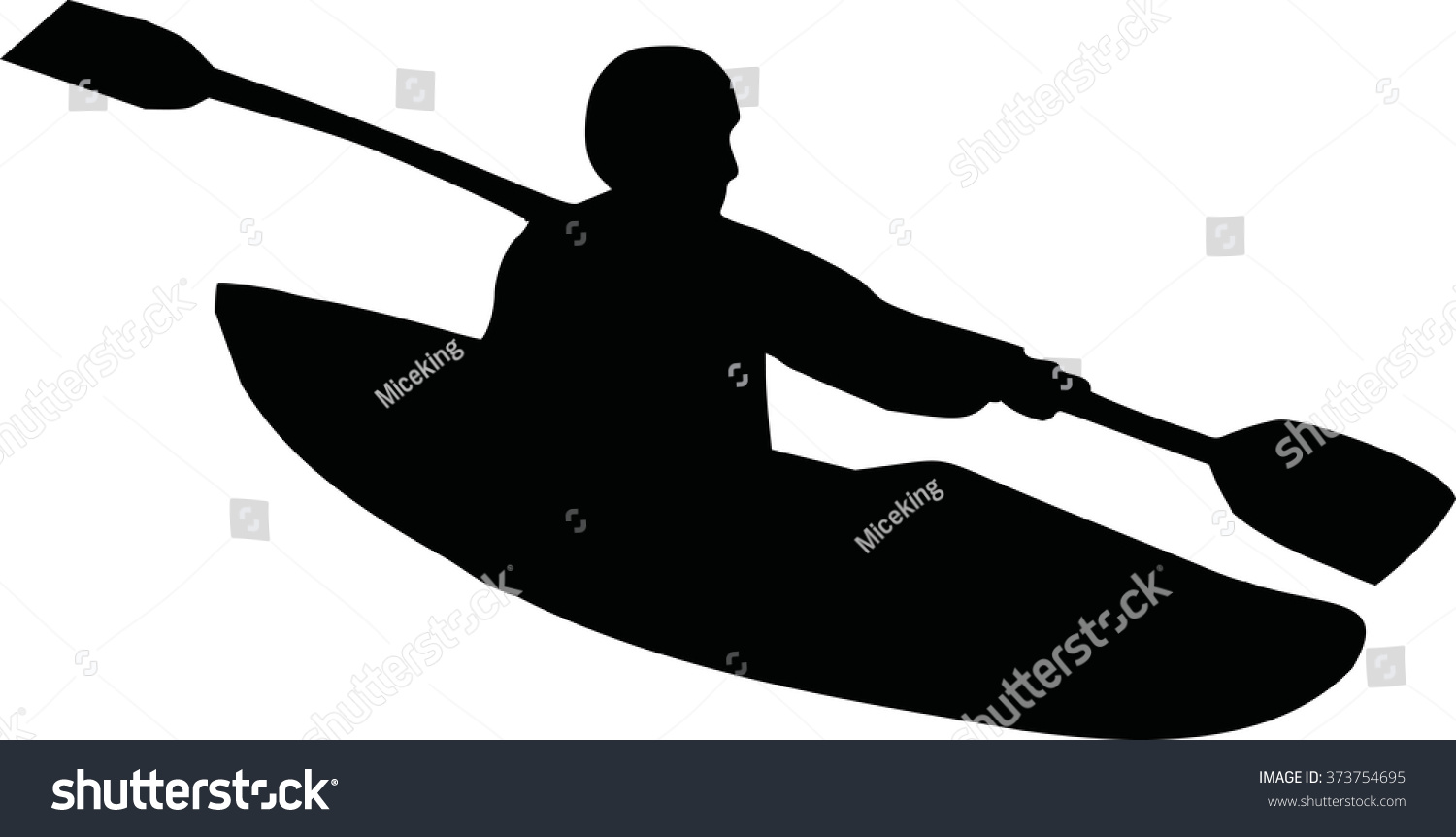 Kayaking Silhouette Stock Vector (Royalty Free) 373754695 | Shutterstock