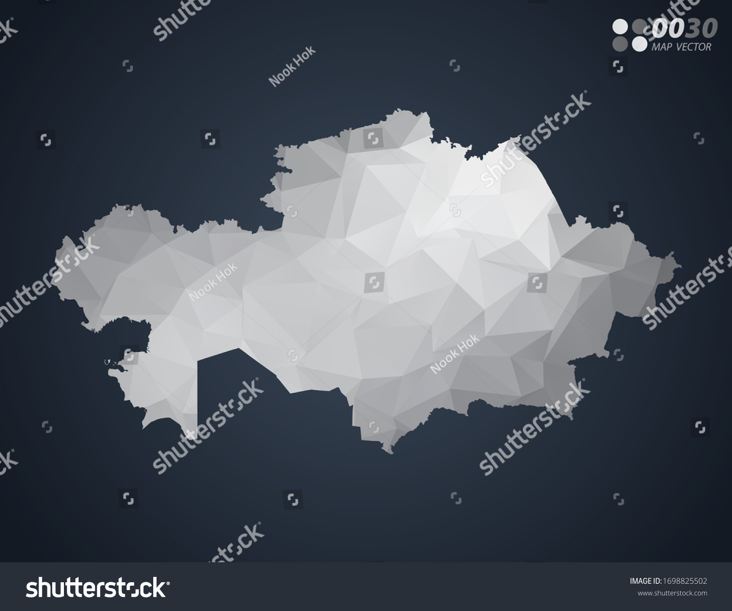 Kazakhstan Map Grey Polygon Red Triangle: เวกเตอร์สต็อก (ปลอดค่า ...