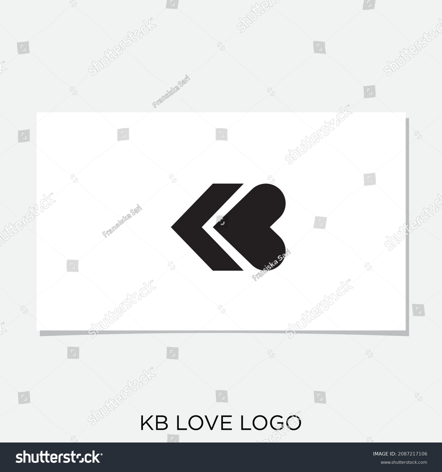 Kb Heart Logo Design Vector Stock Vector (Royalty Free) 2087217106