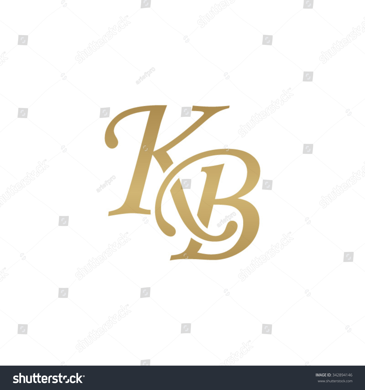 Kb Initial Monogram Logo Stock Vector (Royalty Free) 342894146