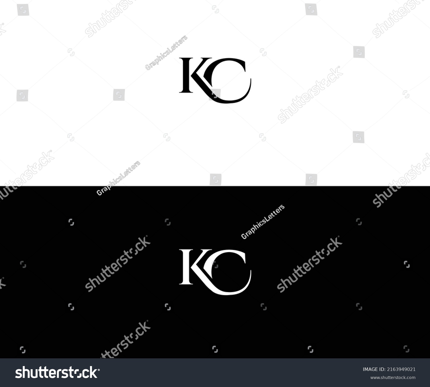 Kc Kc Letter Logo Design Vector Stock Vector (Royalty Free) 2163949021 ...