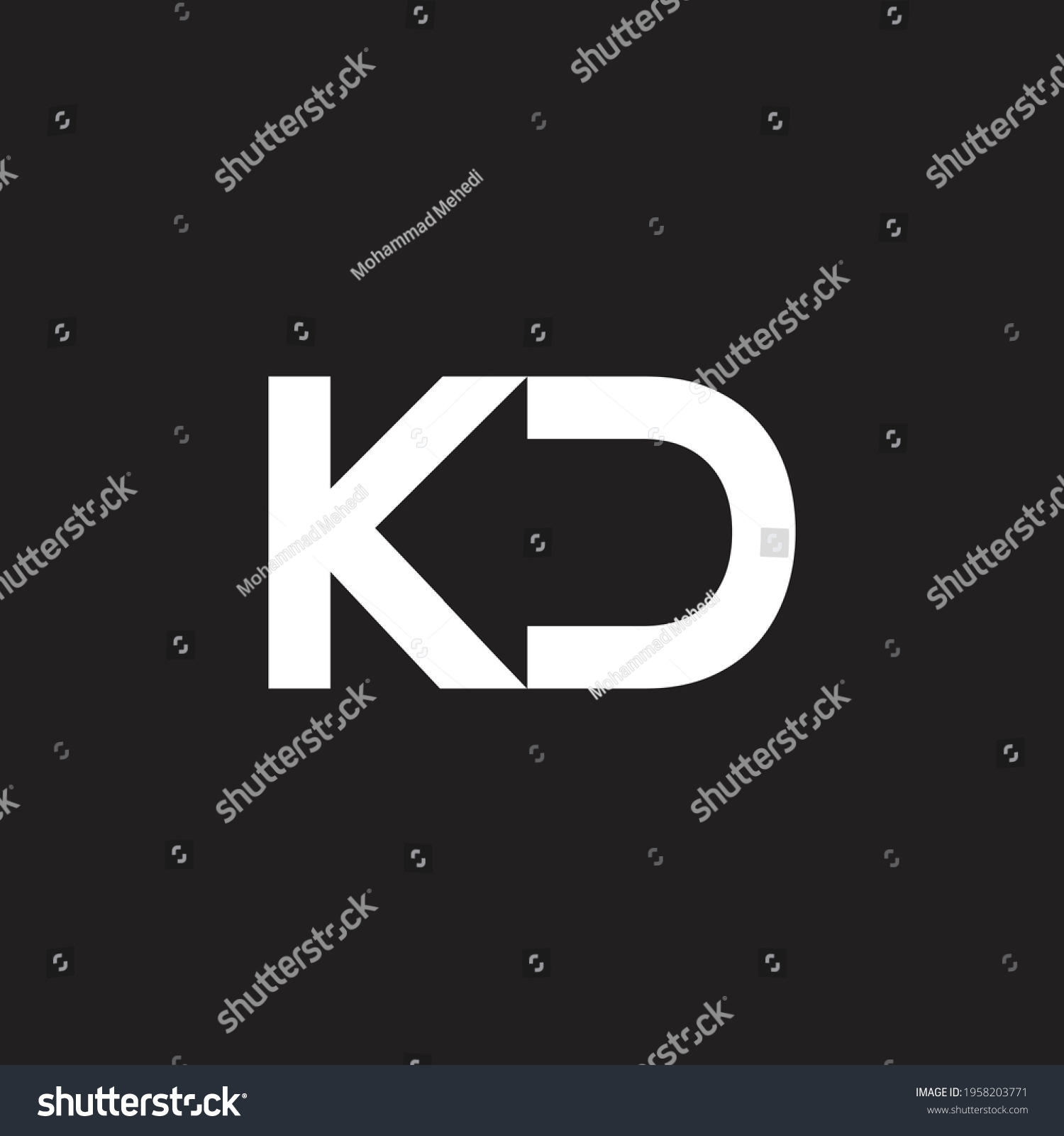 Kd Letter Logo Vector Image Stock Vector (Royalty Free) 1958203771