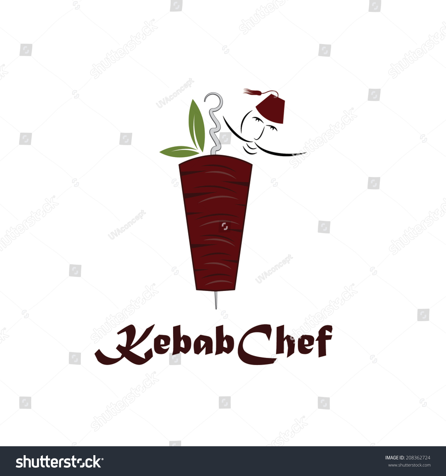 Kebab Chef Illustration Stock Vector (Royalty Free) 208362724