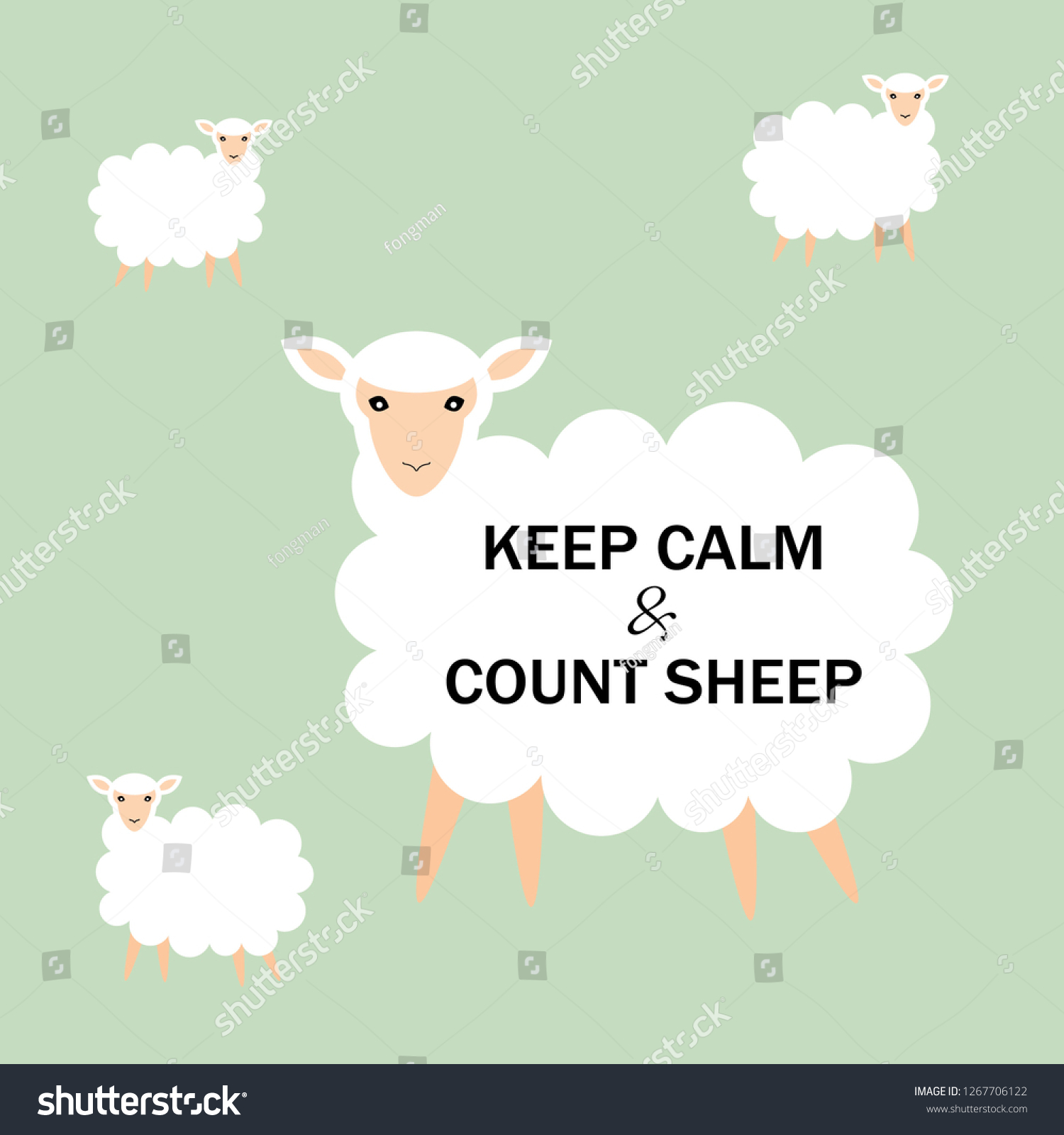 Keep Calm Count Sheep Graphic Vector: vector de stock (libre de ...