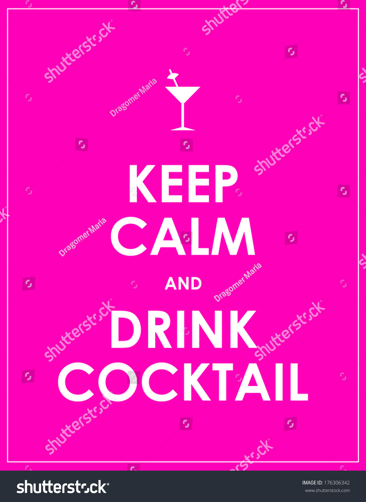 Keep Calm Drink Cocktail Vector Background Stock Vector (Royalty Free ...