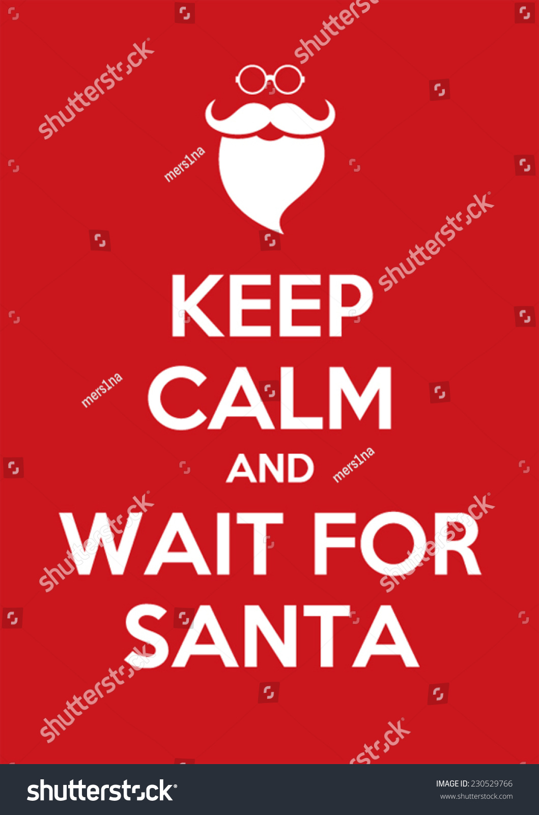 Keep Calm Wait Santa Stock Vector 230529766 - Shutterstock