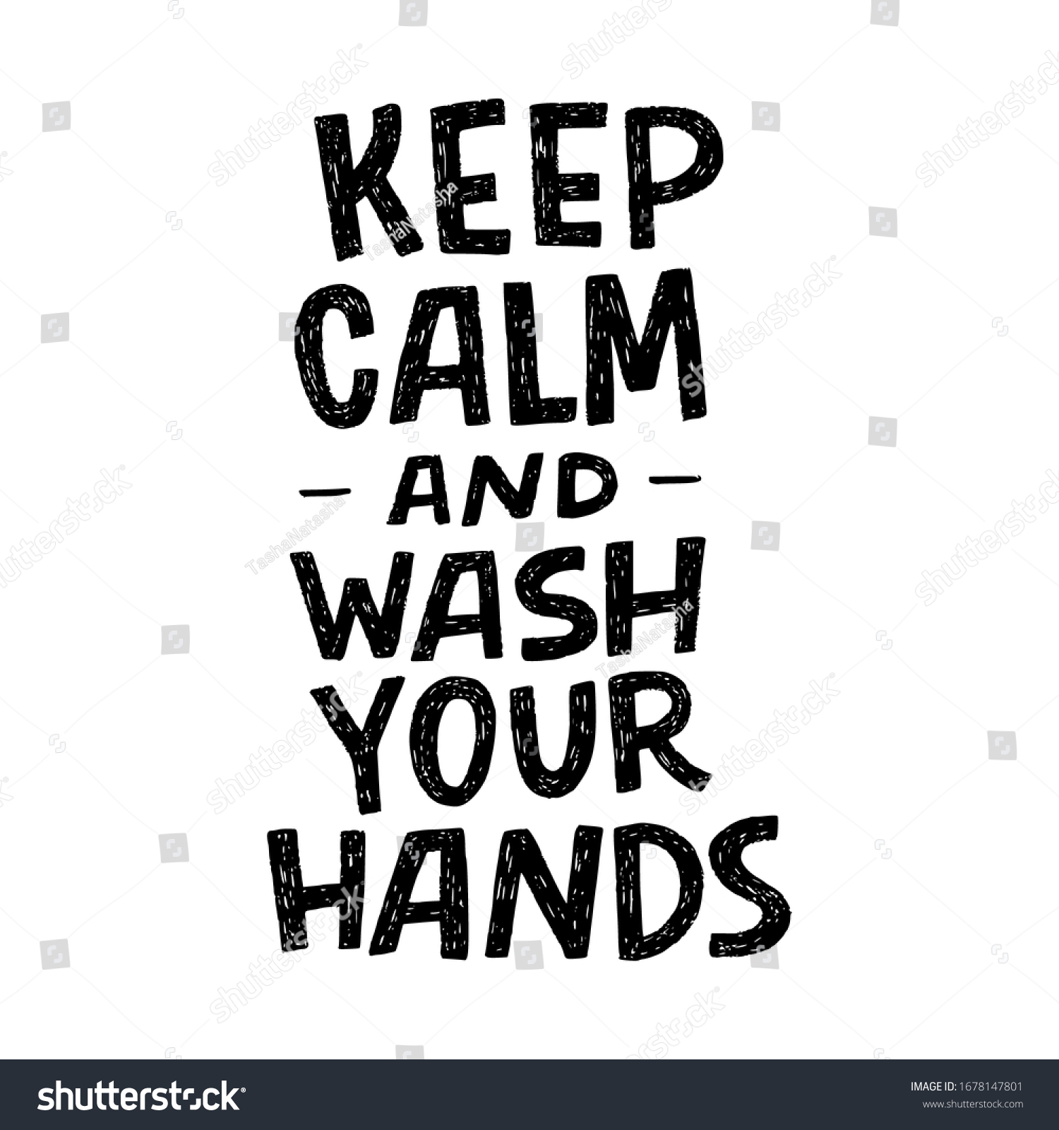 Keep Calm Wash Your Hands Hand Stock Vector (Royalty Free) 1678147801
