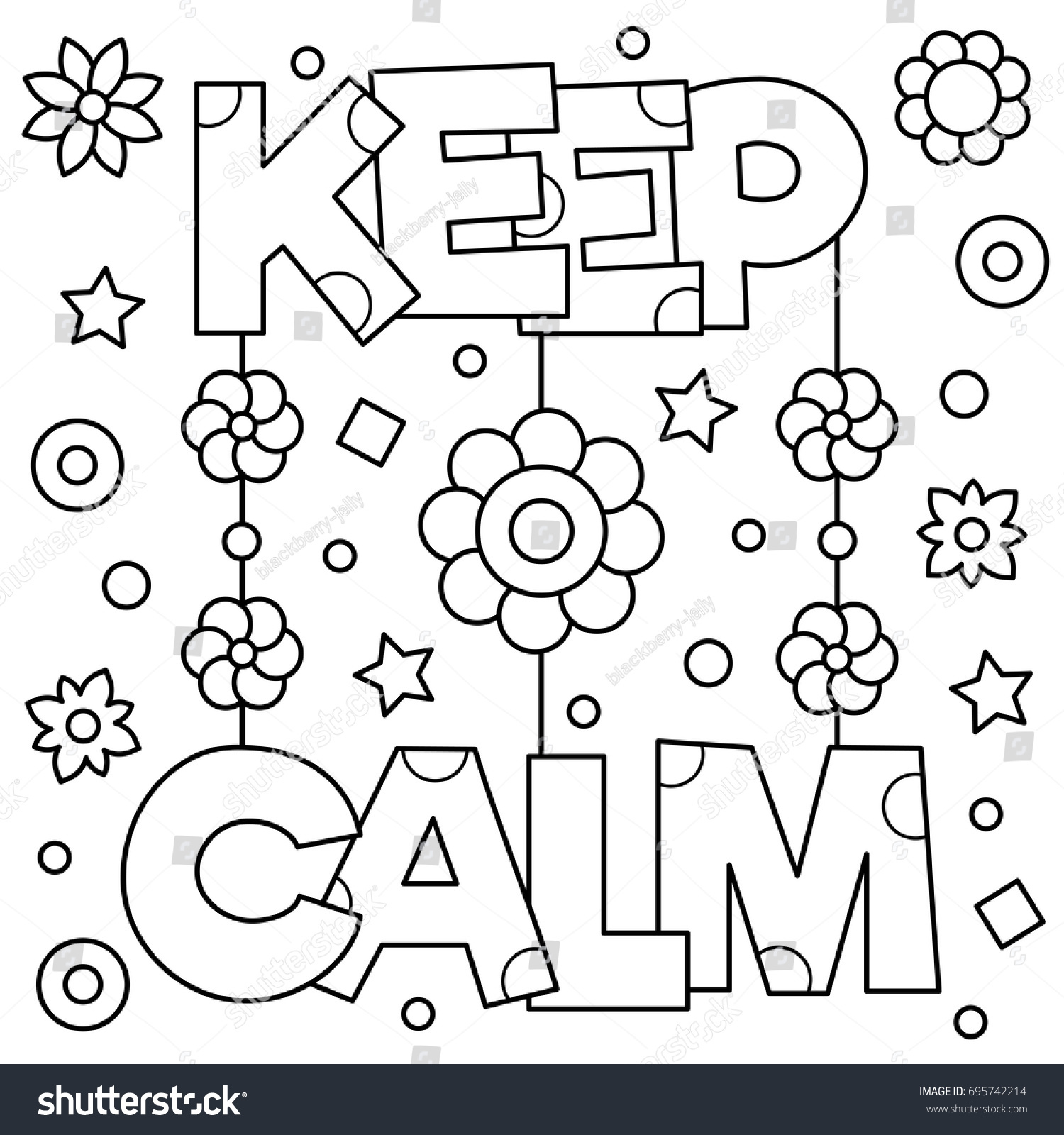Keep Calm Coloring Page Vector Illustration Stock Vector (Royalty Free ...