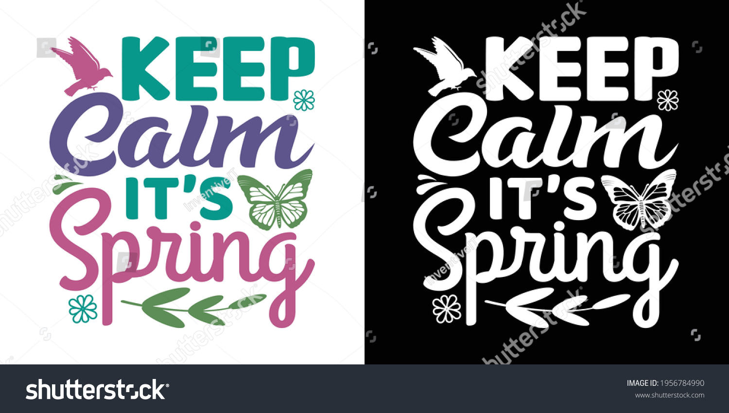Keep Calm Spring Printable Vector Illustration Stock Vector (Royalty ...