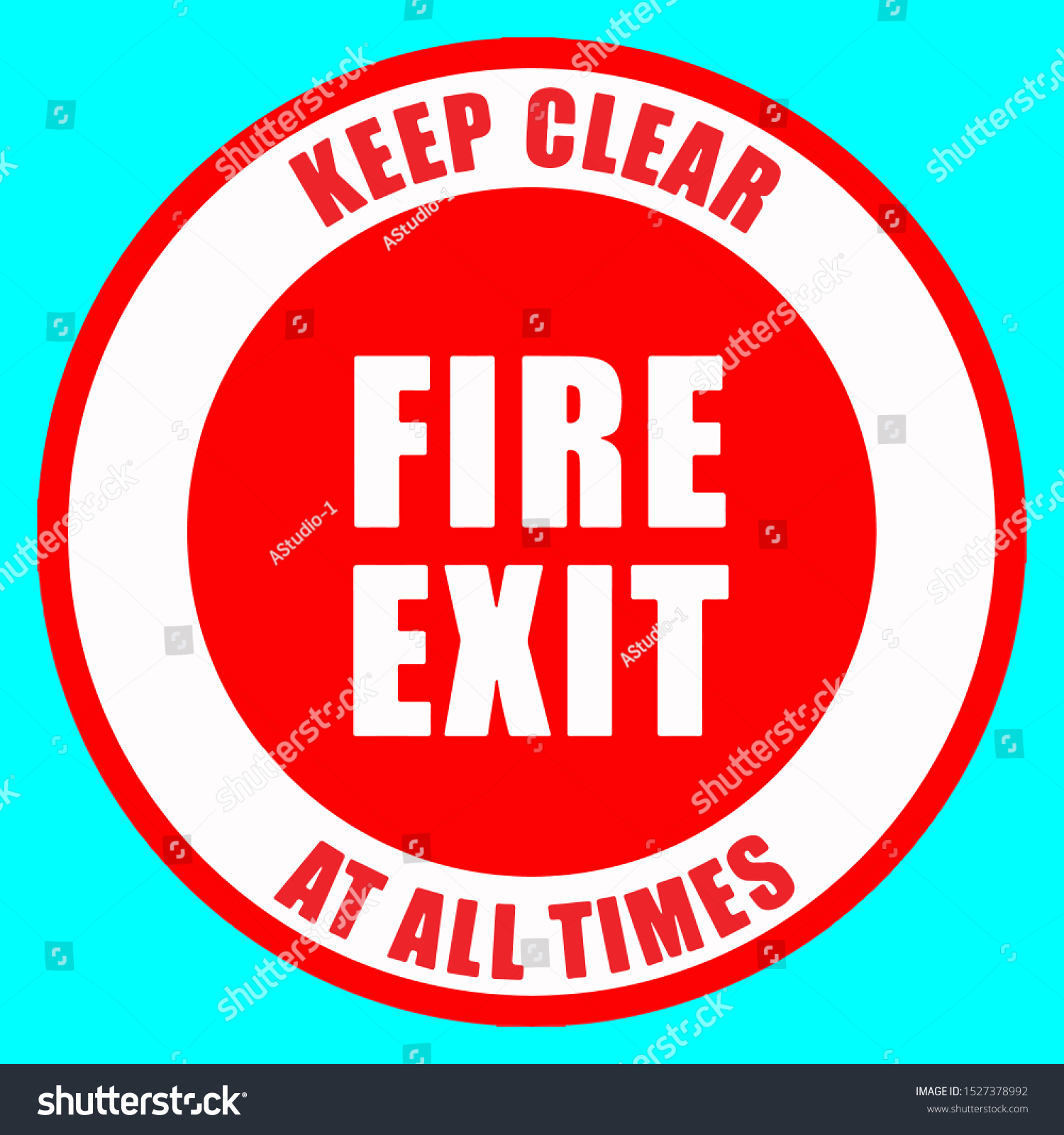 Keep Clear Fire Exit Sign Vector: vector de stock (libre de regalías ...