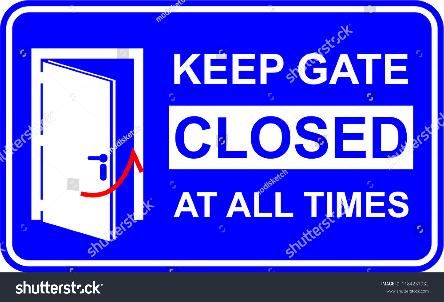 Keep Gate Closed All Times Stock Vector (Royalty Free) 1184231932 ...